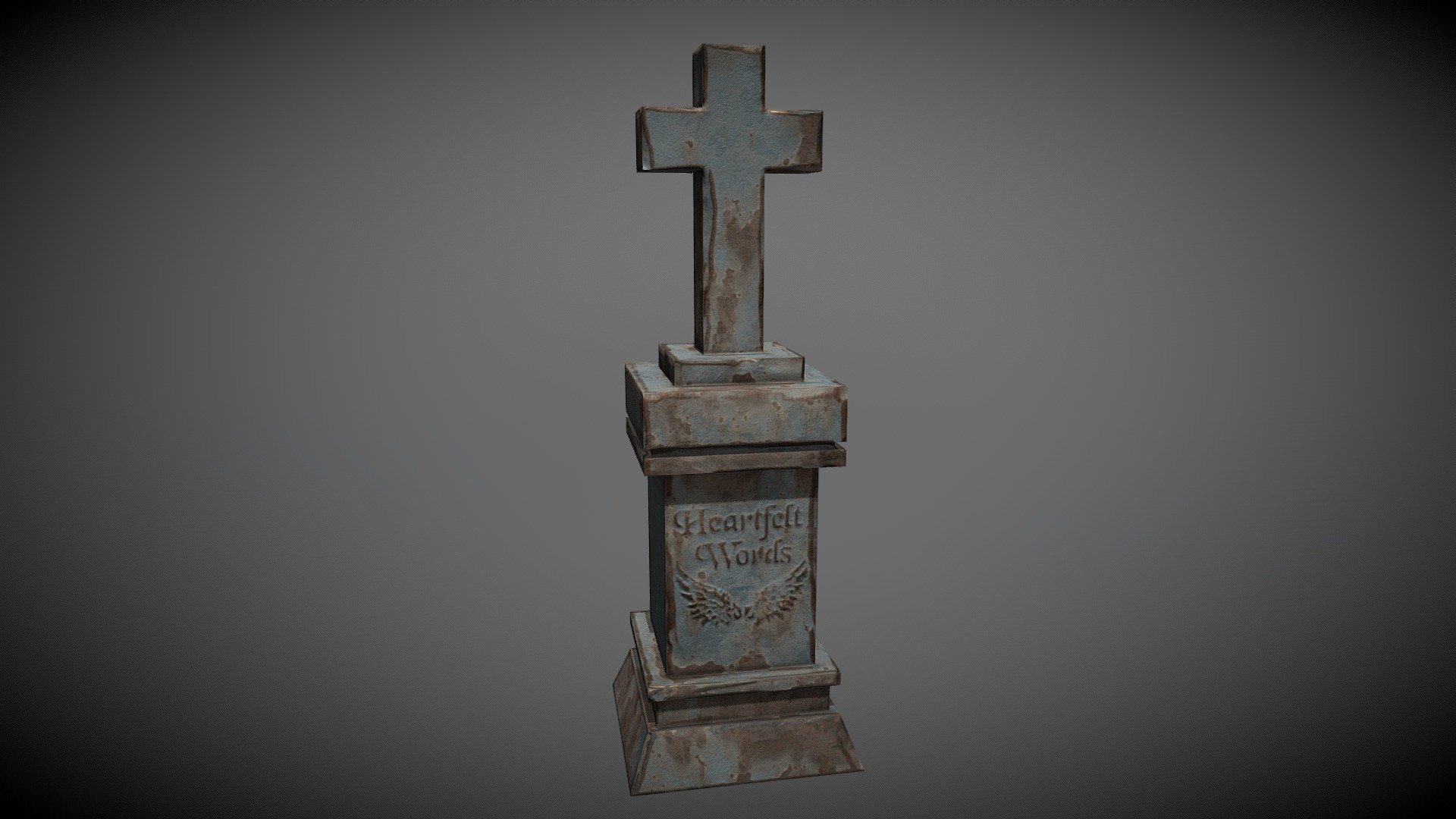 Heartfelt Words Rusted Tombstone - 3D model by JeffFleetwood [312f21d ...