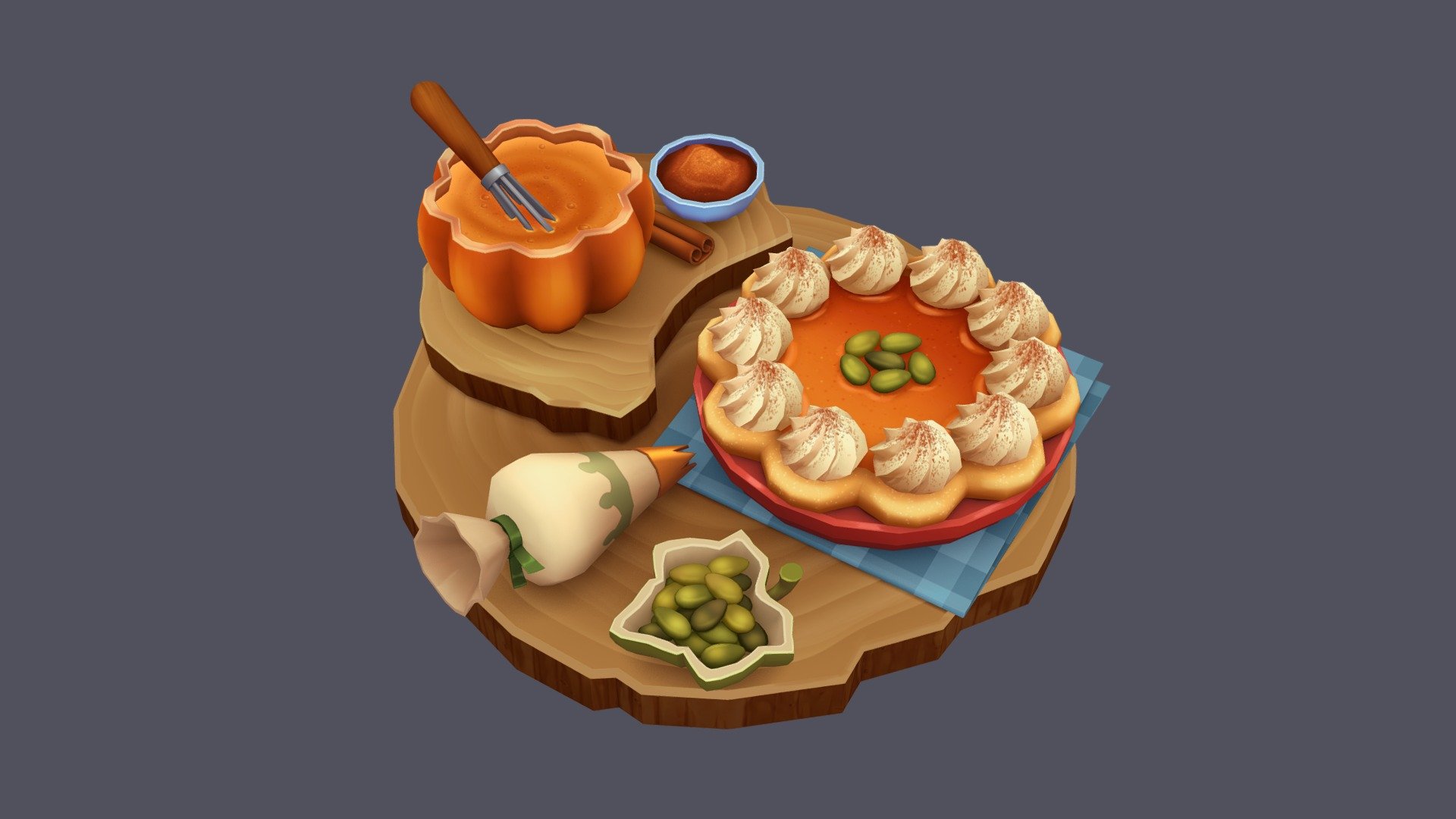 Pumpkin Pie - 3D model by Finlay Bourke (@yanobrk) [3138313] - Sketchfab