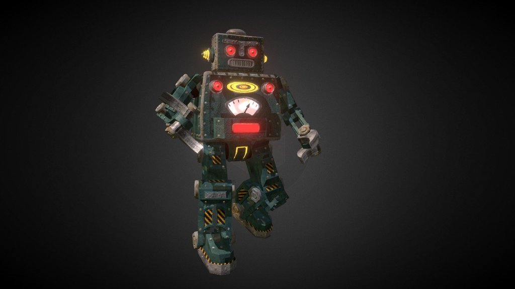 Retro Robot Walk - 3D model by Jan (@jan_neves) [314289c] - Sketchfab