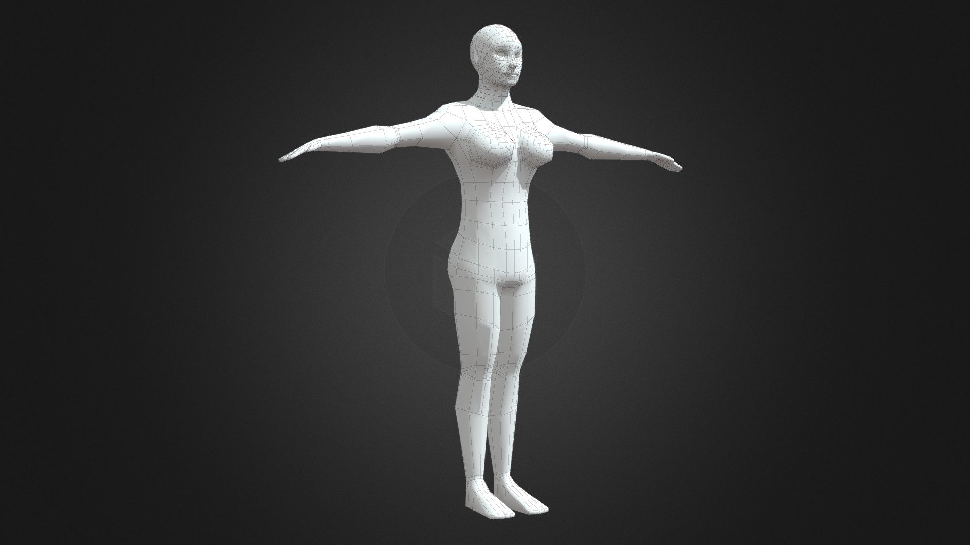 Low Poly And Animetion Ready Female Base Model - Download Free 3D model ...