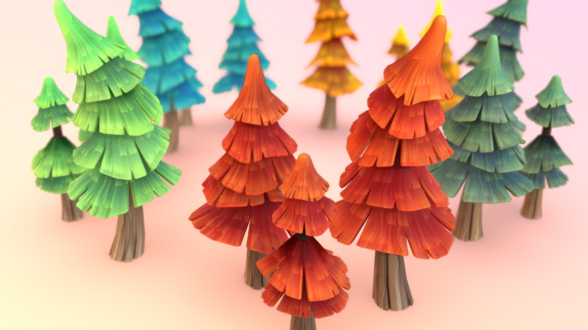 Pine Trees 008 - Buy Royalty Free 3D model by Stylized Box (@Stylized ...