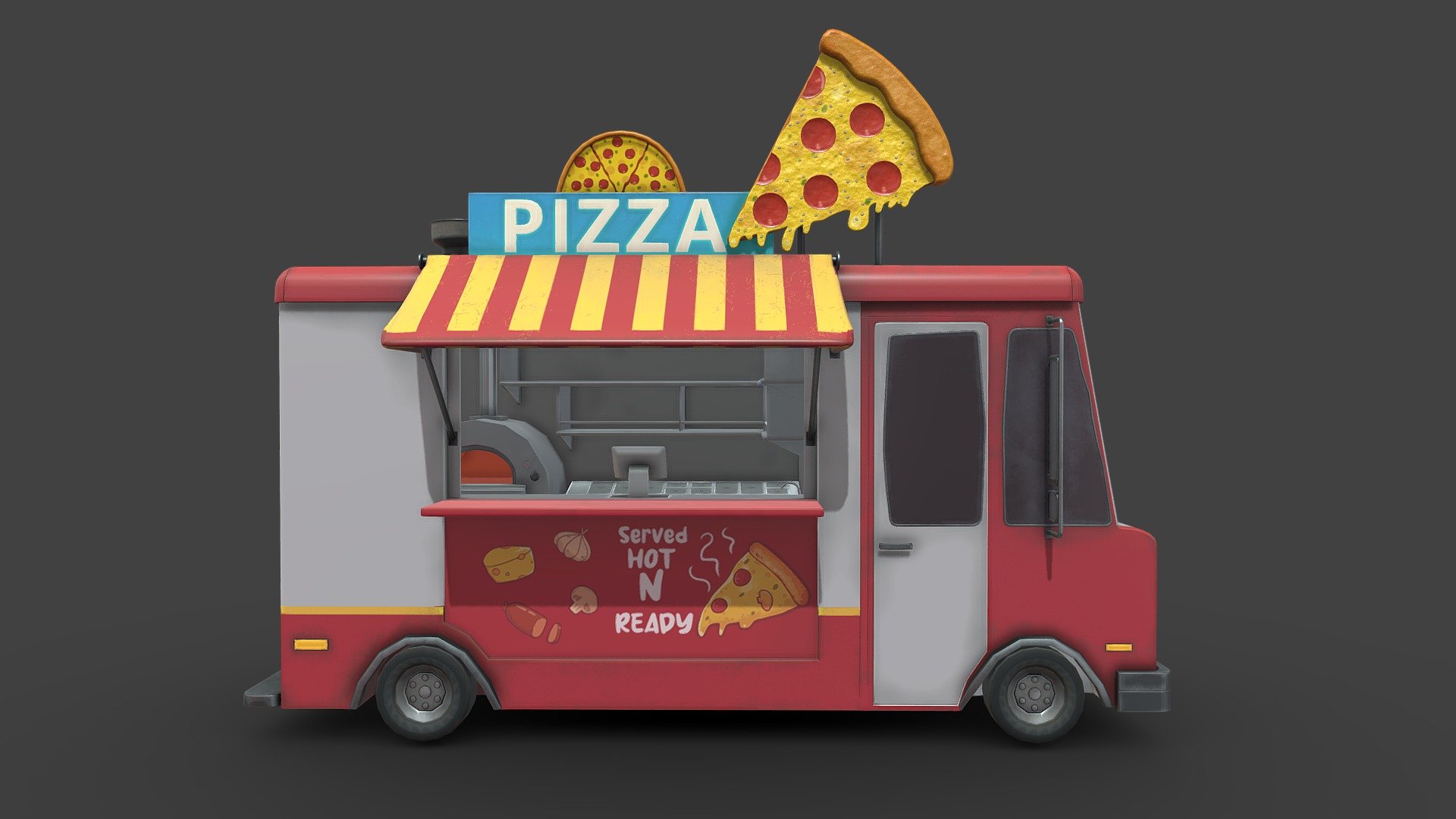 Stylized Pizza Truck Solo - Buy Royalty Free 3D model by WillowBoxArt ...