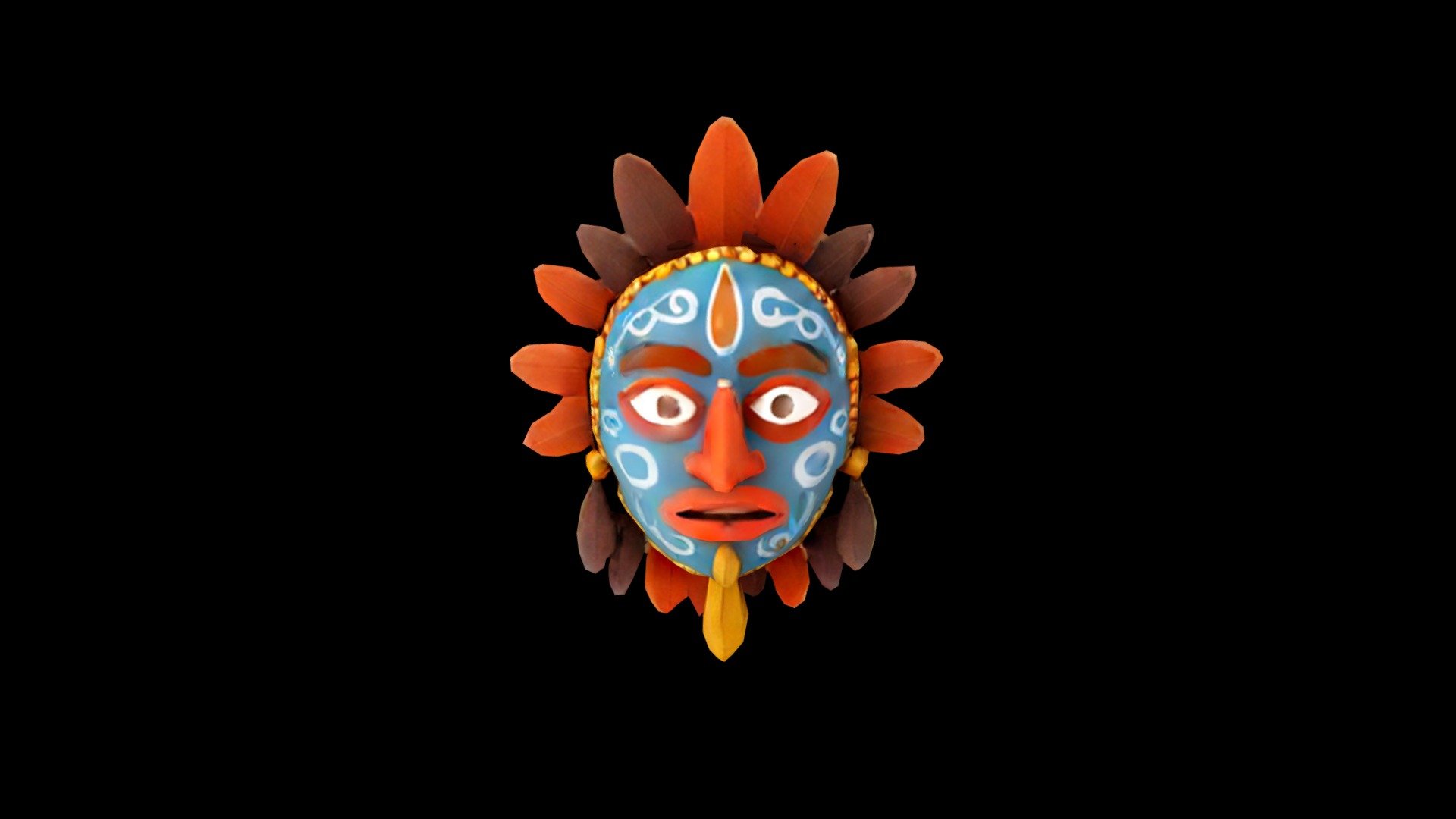 The image features a colorful mask with blue, or - Download Free 3D ...