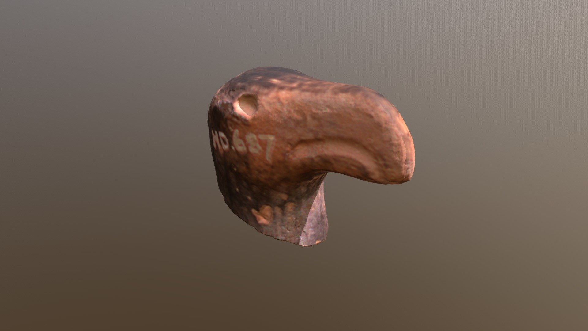 Bird pipe (HD 687) - 3D model by Royal Ontario Museum, Archaeology of ...
