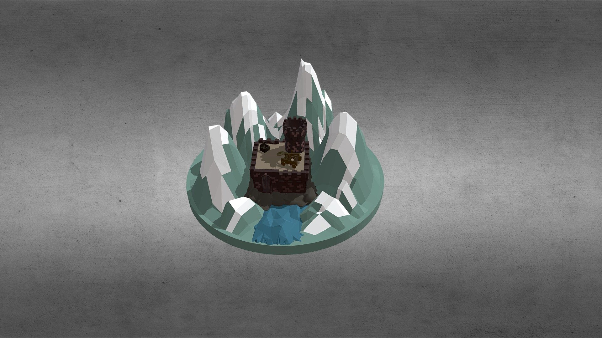 Low poly Castle and Mountains - 3D model by InterestingBeetle [3167222 ...