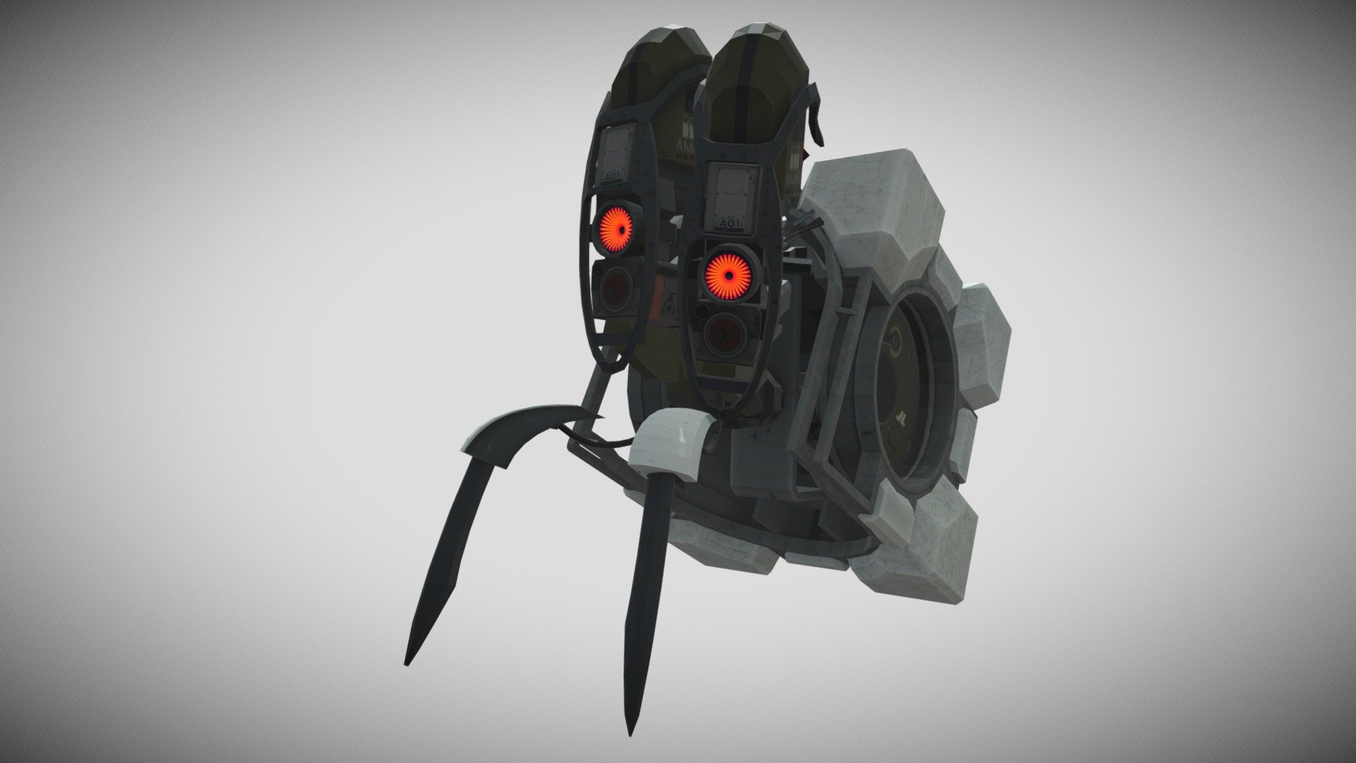Portal 2 Frankenturret (No Plating) - Download Free 3D model by ...