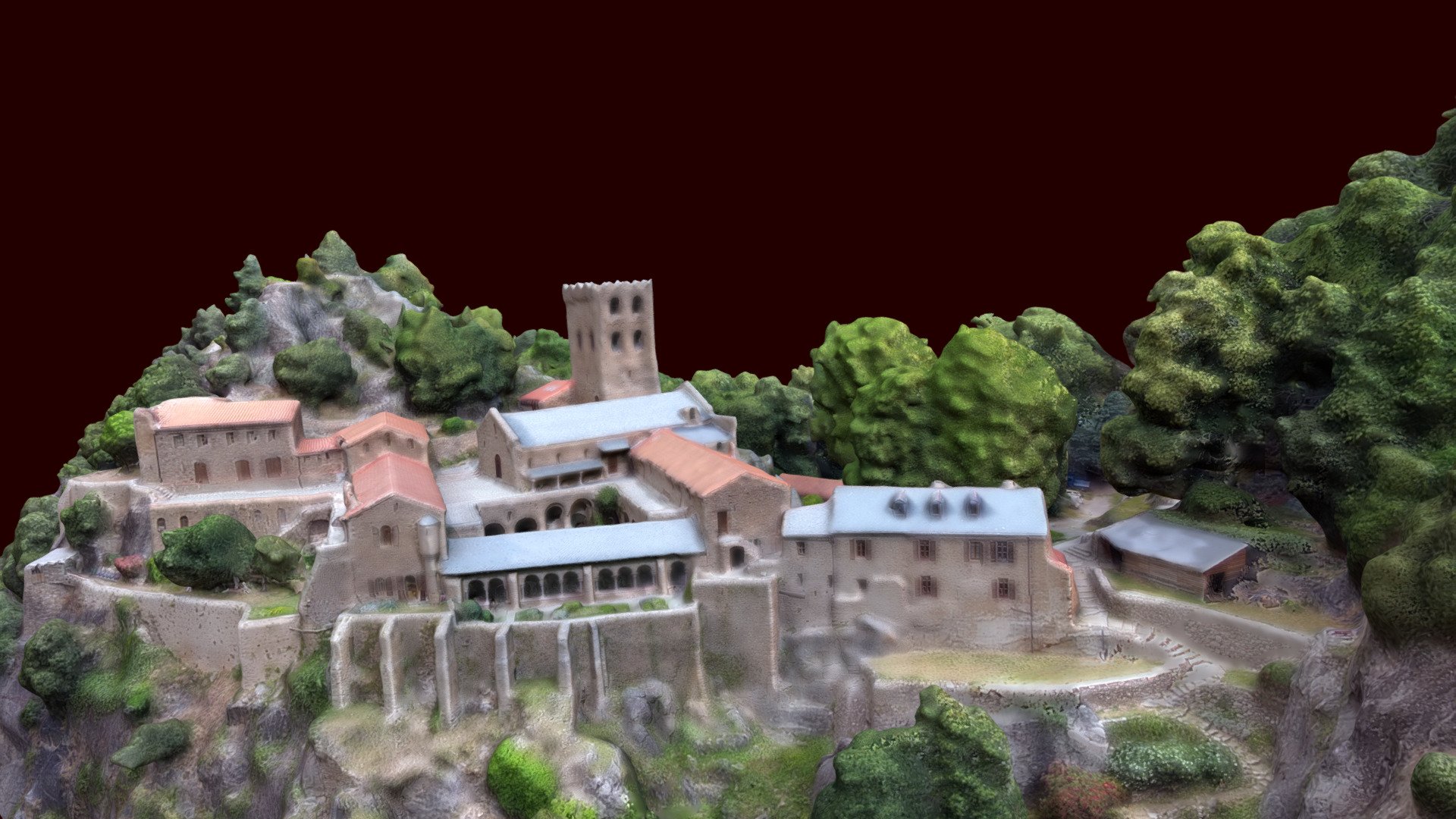Abbey of Saint-Martin-du-Canigou - Buy Royalty Free 3D model by Théo ...