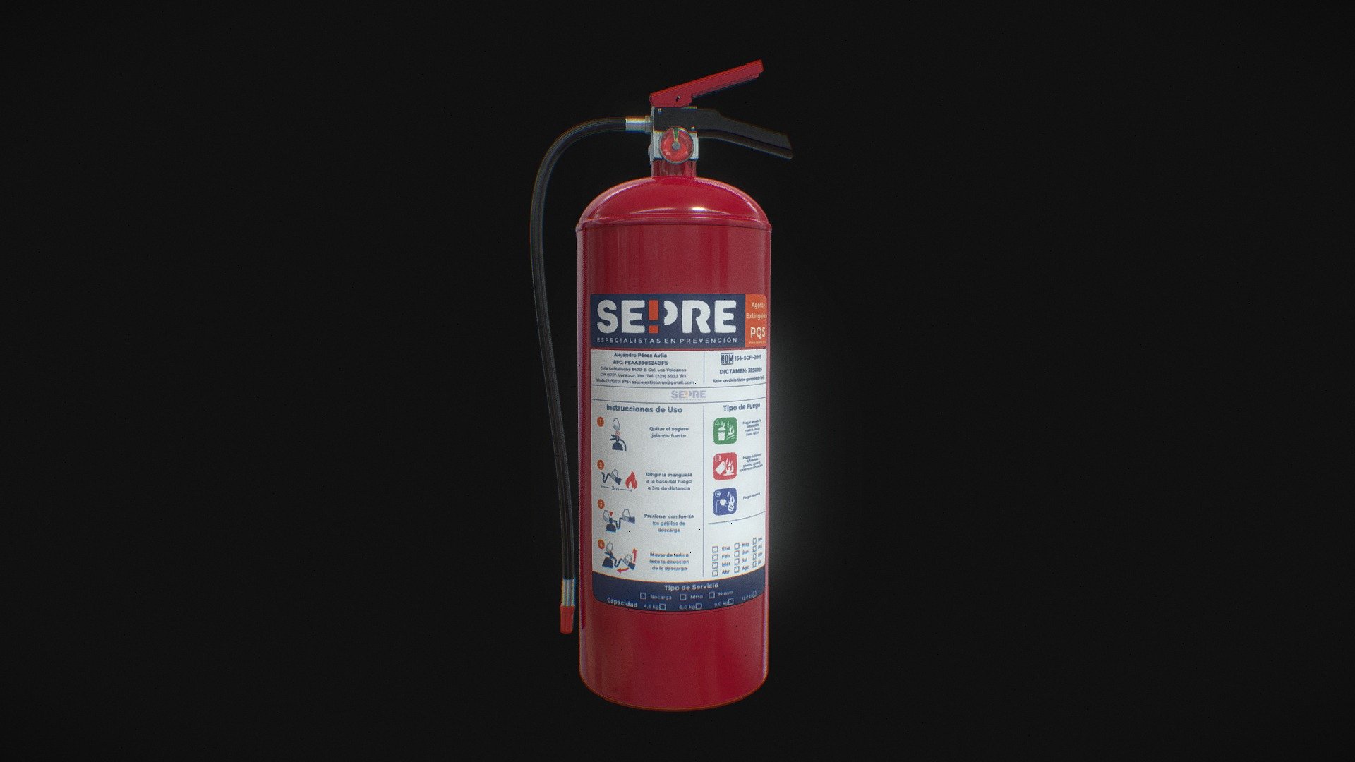 Extintor SEPRE mediano PQS - 3D model by El Faro Studios ...