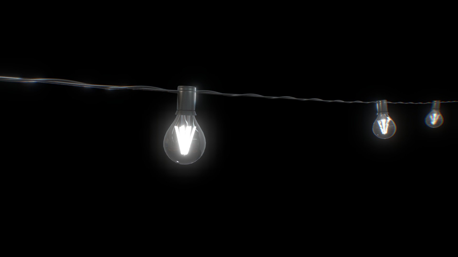 Light Bulb String - 3D model by 3ddominator (@roughdominator) [3184c79 ...
