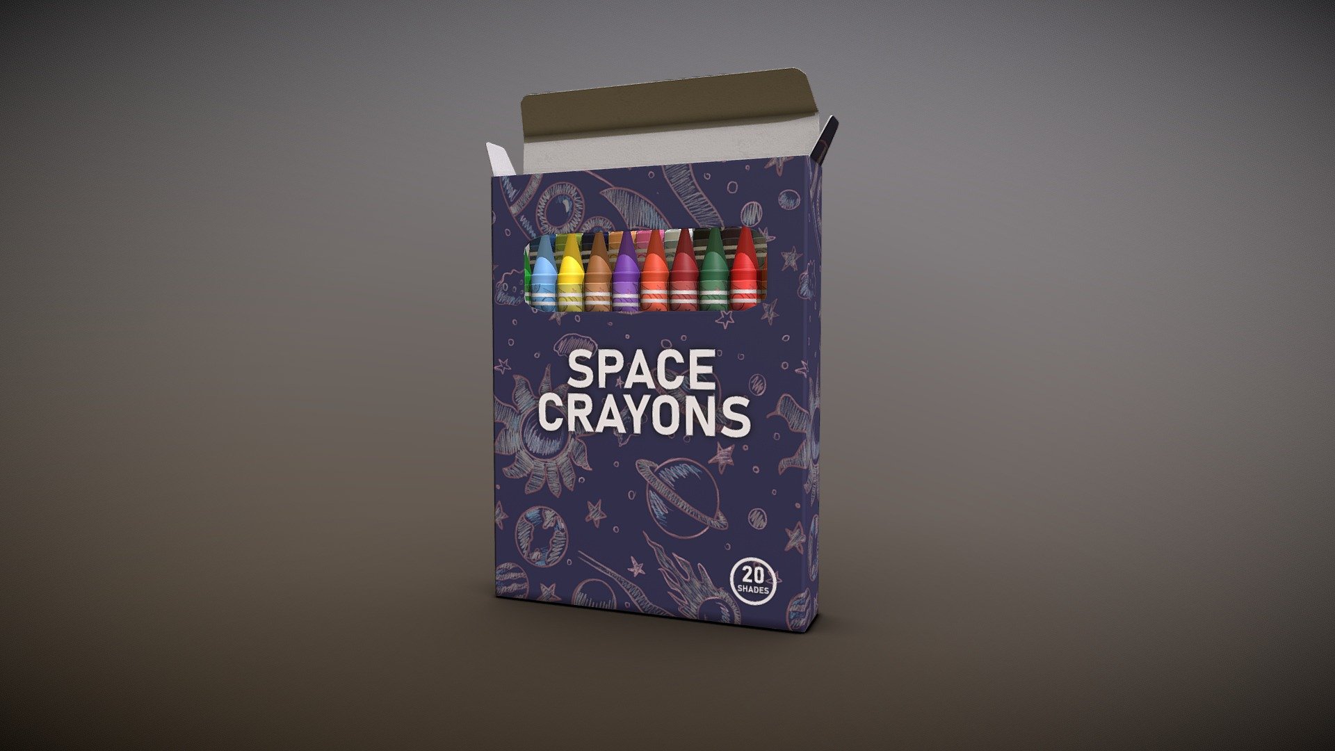 Crayon Colour Box - 3D model by Pratibha (@Camay) [318a4f9] - Sketchfab