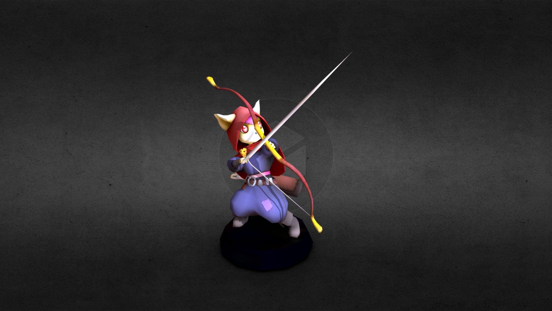 F000_Ameline draws her bow! - 3D model by rocketjuicegames [3196172 ...