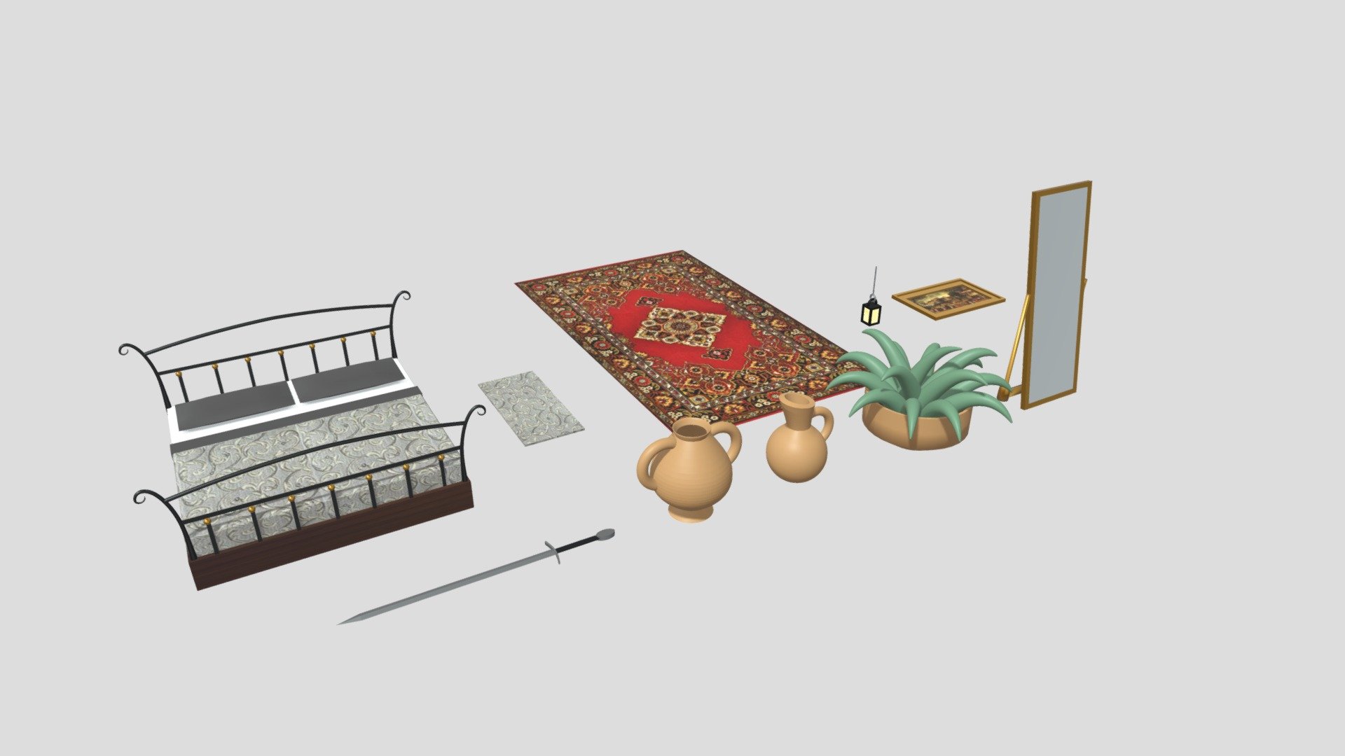 Middle ages room props - Download Free 3D model by skumbriya [31991f4 ...