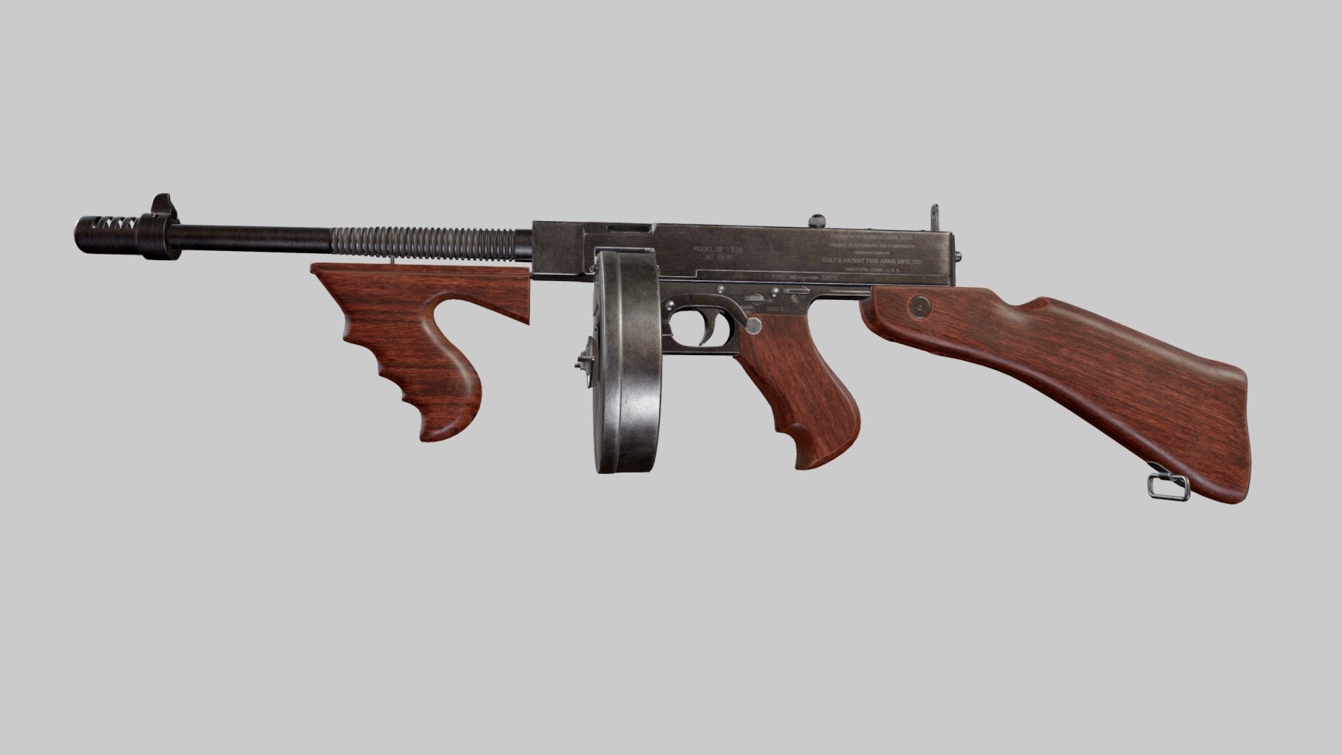 Thompson Submachine Gun 1928 - 3D model by anton_lipatnikov [319ac29 ...