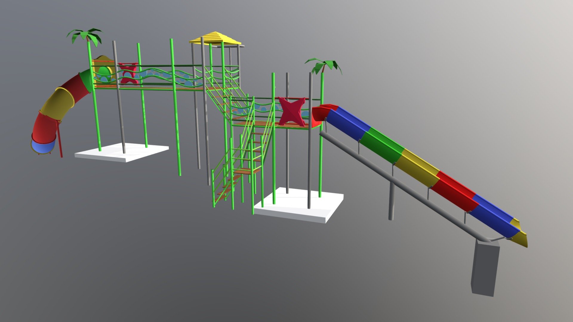 tobogan acuatico palmera con bajada - 3D model by DROF S.A ...