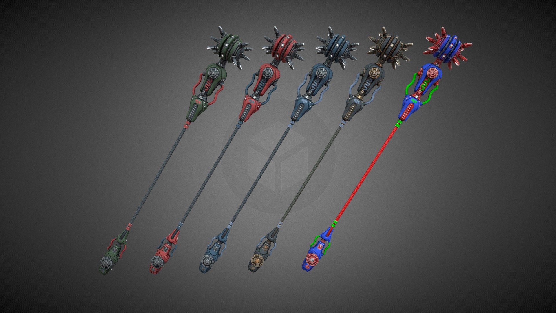 Warframe Tennogen: Grineer Bonkhurr Staff - 3D model by ...
