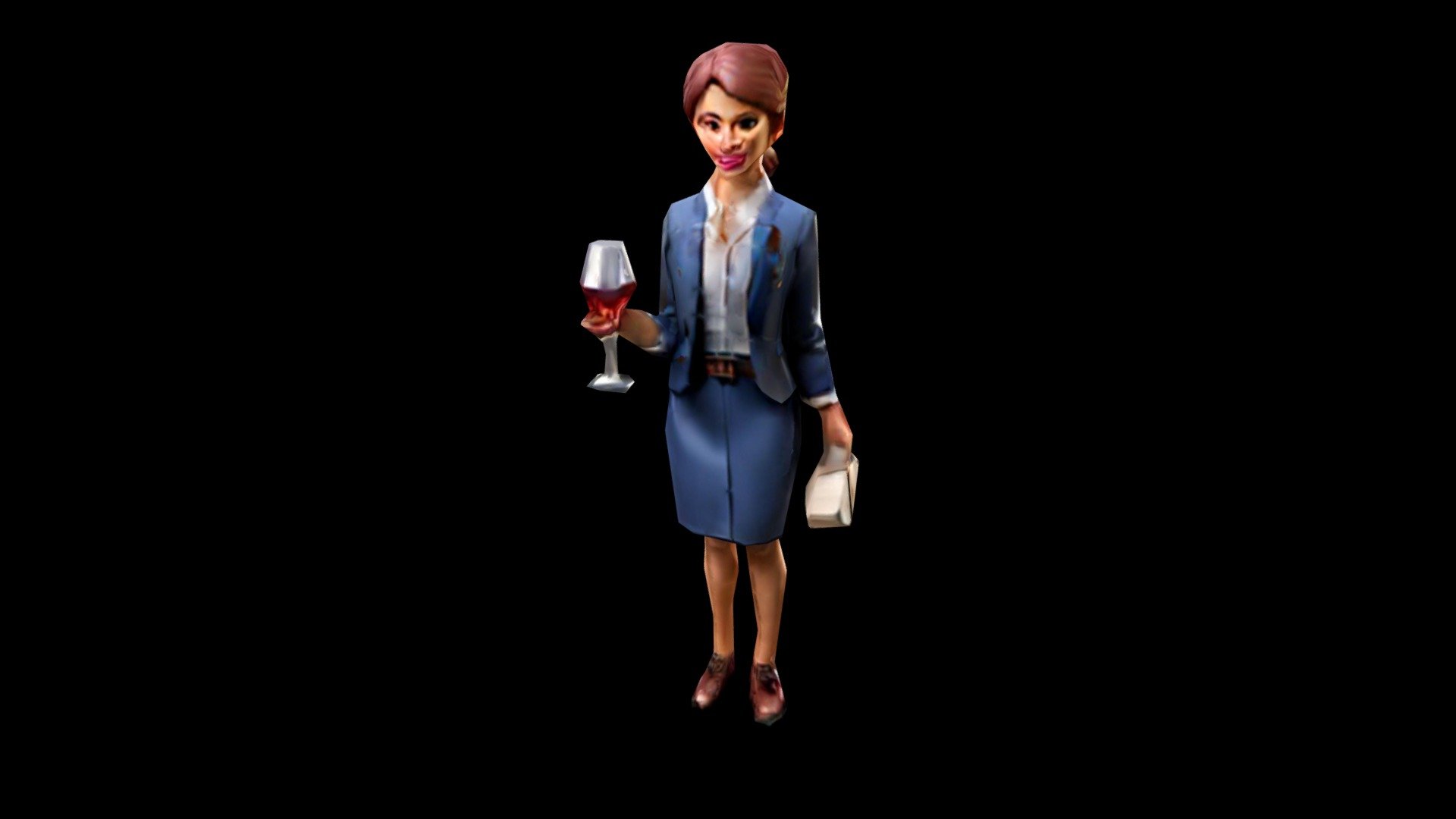 Anime-style character named "Anita" with red hai - Download Free 3D ...