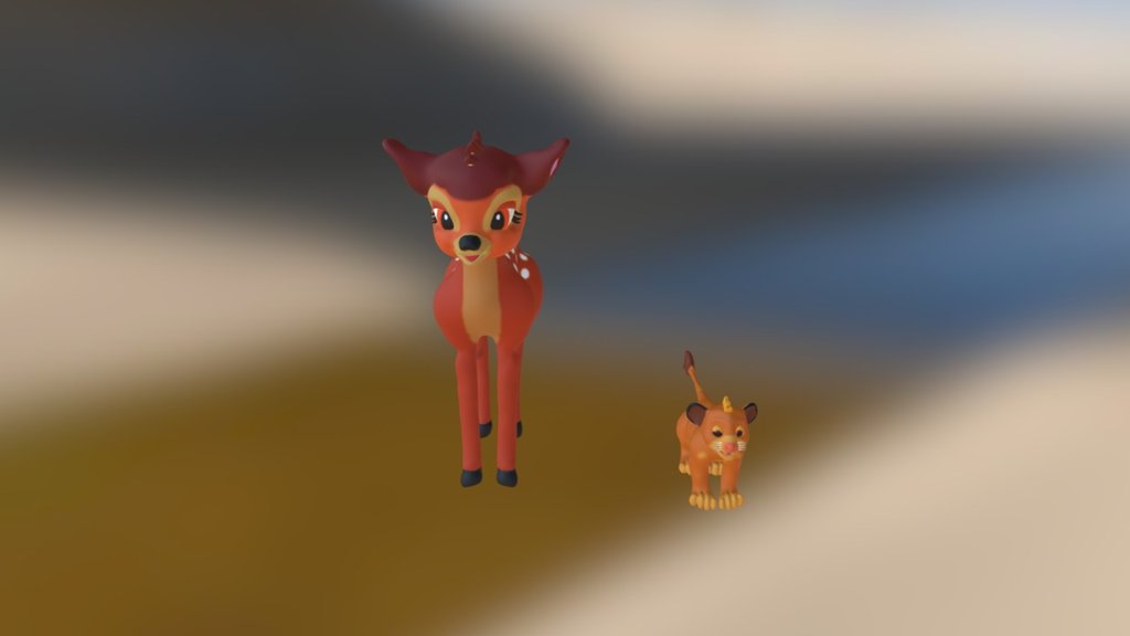 Bambi and Simba T-Pose - 3D model by xeratdragons (@dragonights91 ...