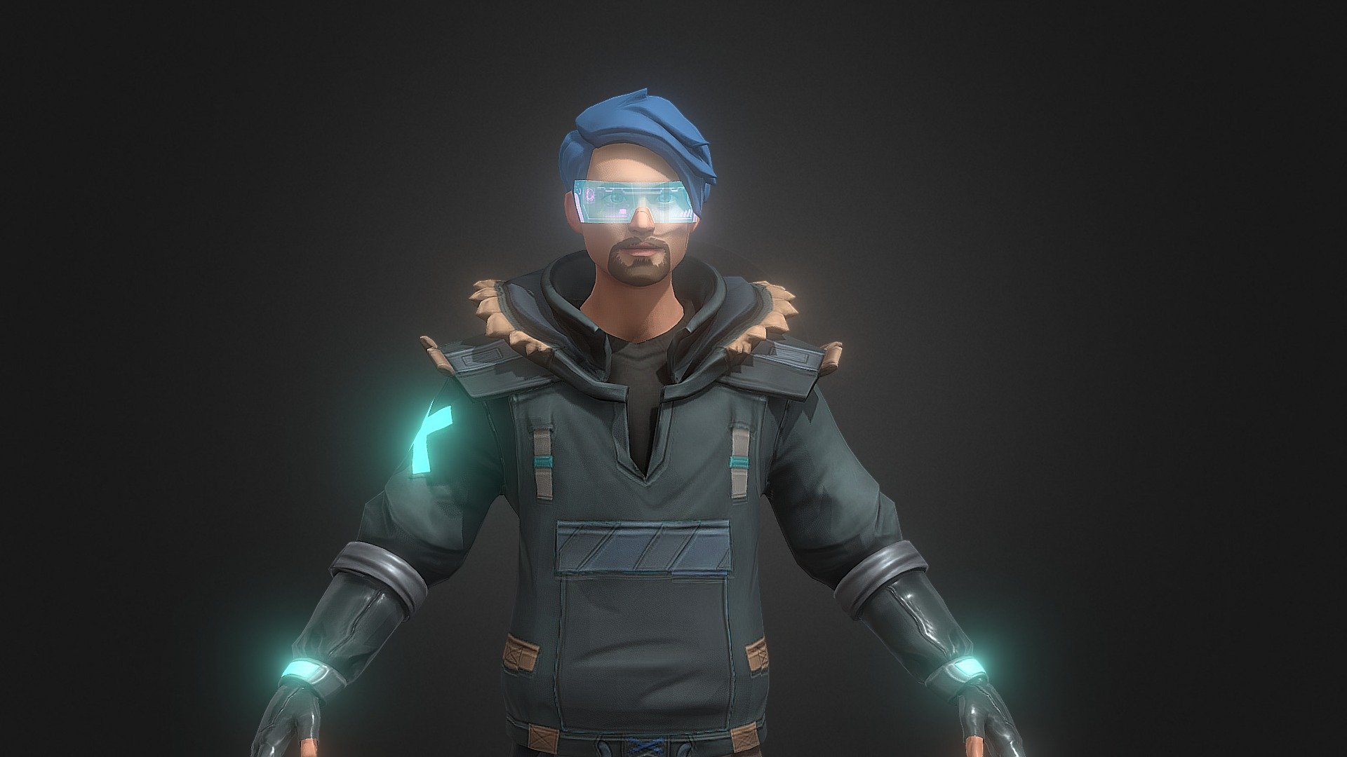Rigged Cyber Character [Free] - Download Free 3D model by BlendTek ...