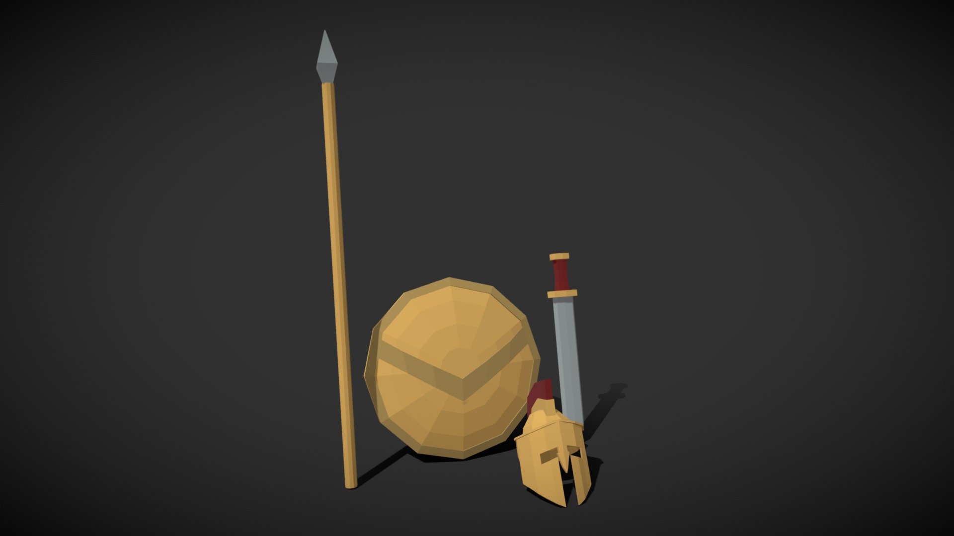 Lowpoly Spartan Weapon Set - Buy Royalty Free 3D model by Blumbum ...