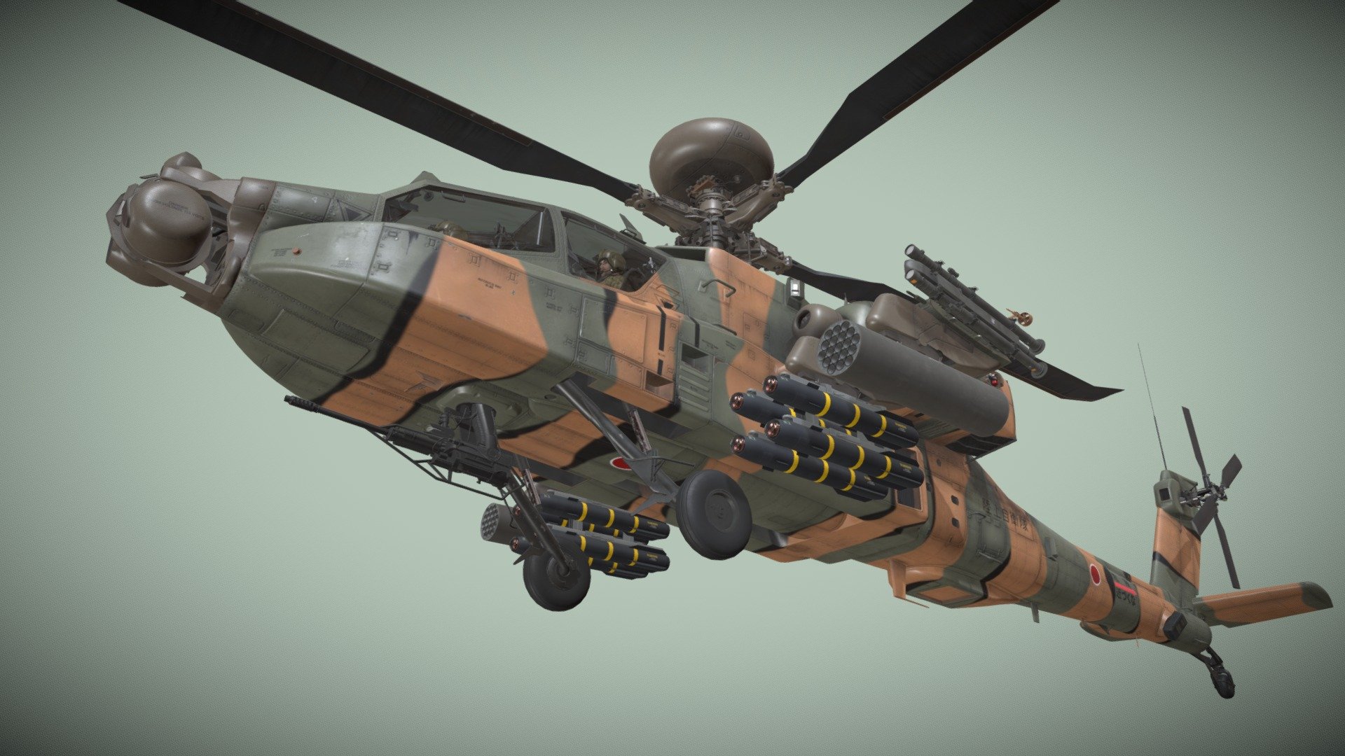 Apache AH-64D Japan Ground Defense Basic - Buy Royalty Free 3D model by ...