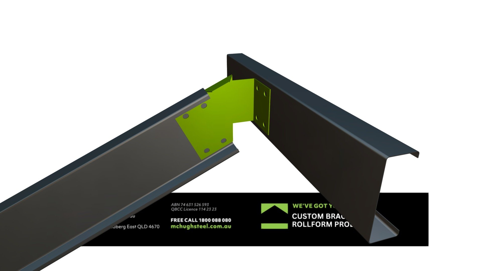 SFBKT008A Rafter bracket 25Deg C250 to C200 218m - 3D model by mchughsteel [31b8656] - Sketchfab