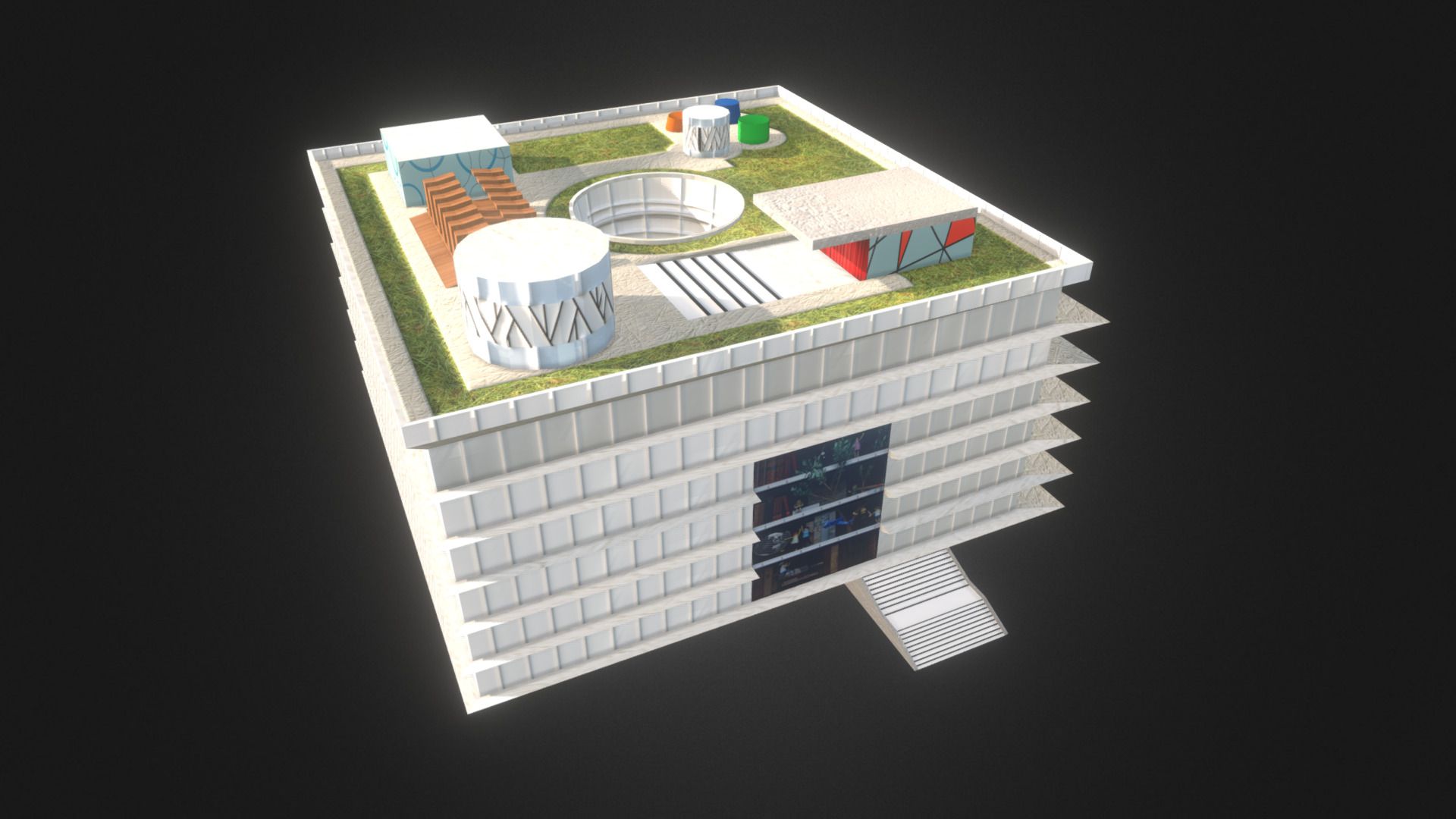 Kaohsiung Municipal Library - 3D model by Kagami (@kagami3421) [31ba6ad ...