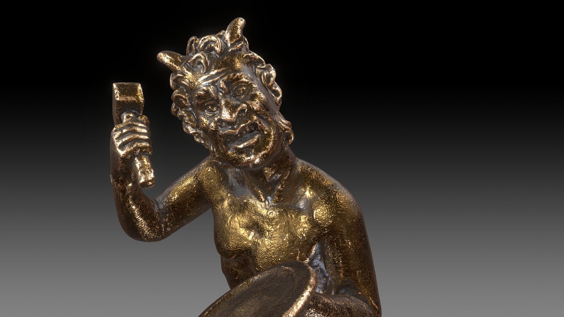 Bronze Fireplace Andiron with Satyrs - 3D model by Center for Digital ...