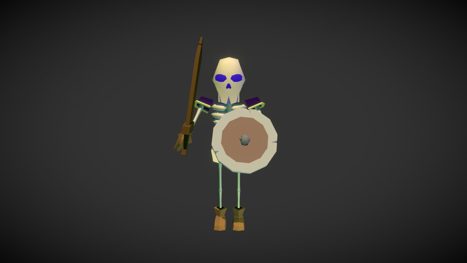 Skeleton with shield and wood sword - 3D model by pxpdupix [31c1648 ...