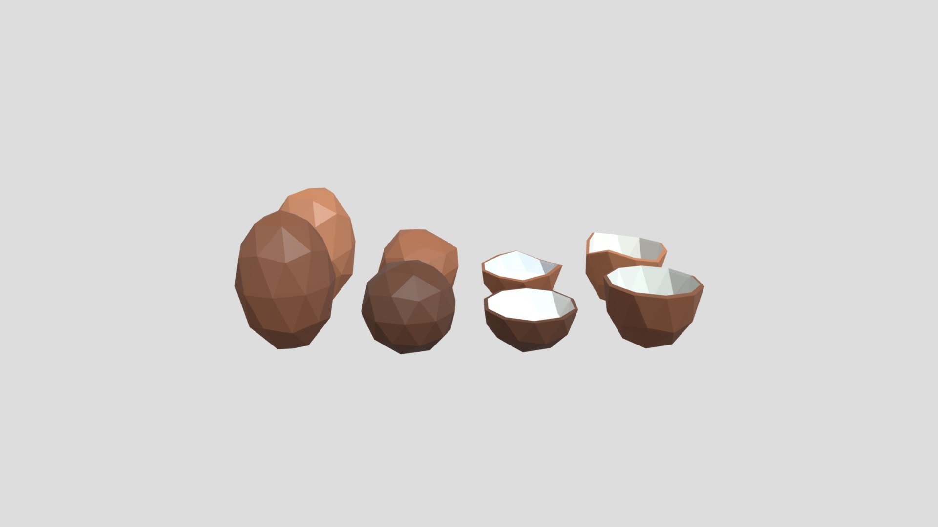 Low Poly Coconuts - Download Free 3D model by the1987redfox [31c1d11 ...