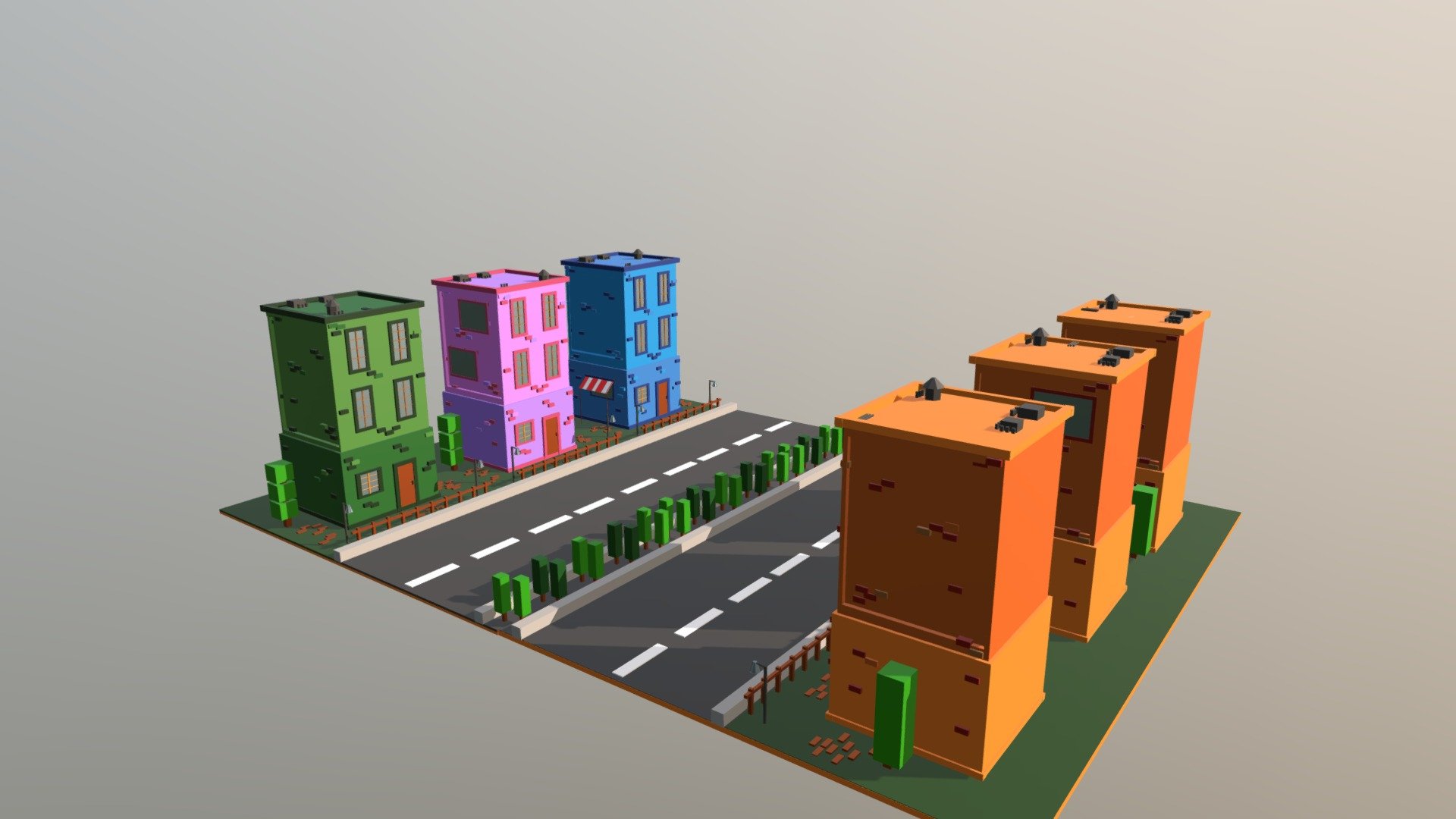 City mini set - 3D model by Vīta (@vita_p) [31c2f5d] - Sketchfab