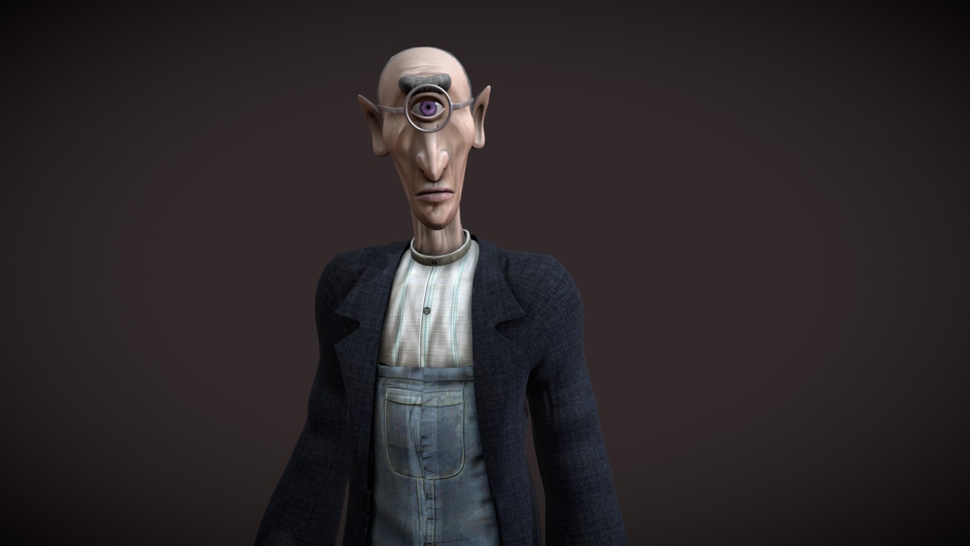 Cyclops Farmer - American Gothic - 3D model by GattalupaGames [31ca0b9 ...