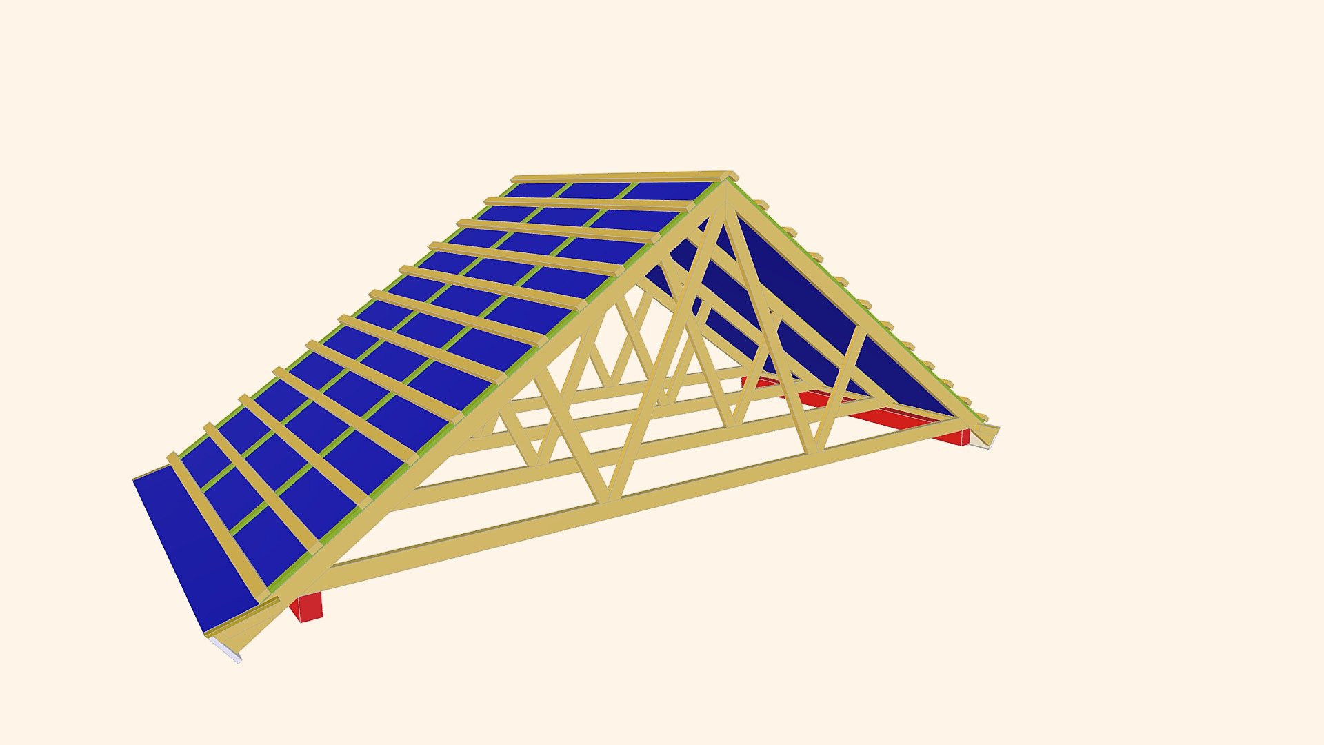 Tagkonstruktion med undertag - 3D model by Praxis [31ceff6] - Sketchfab