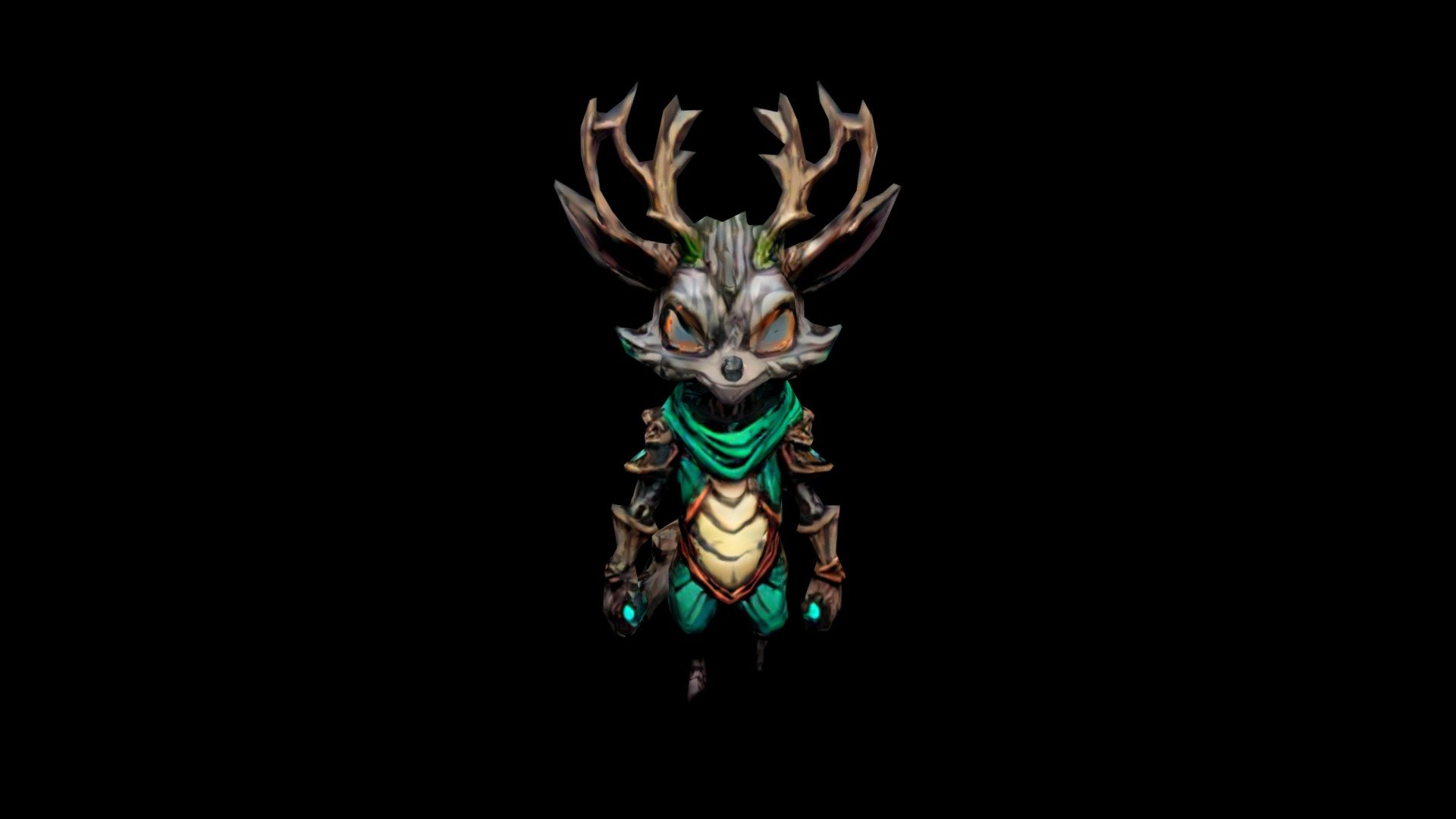 Rabbit-like character with antlers and alien eye - Download Free 3D ...