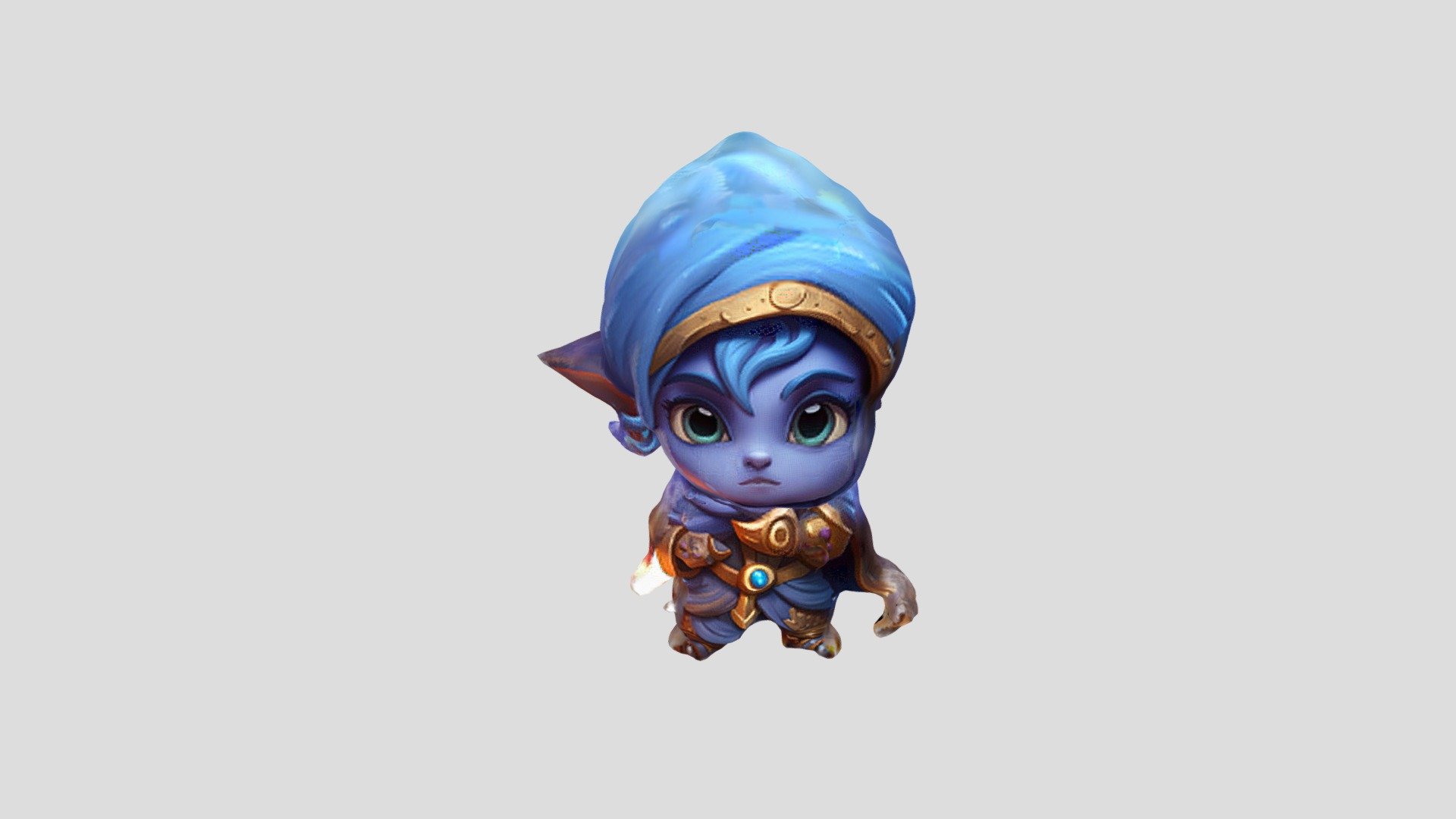 Chibi Blue Elf Warrior A small blue elf warri - Download Free 3D model ...