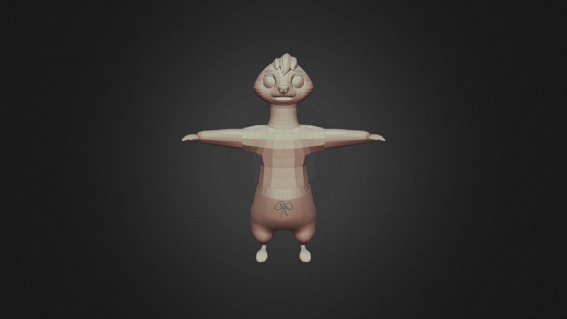 Female Sloth - Wireframe - 3D model by mgarzof (@pigeonw) [31e6d0a ...