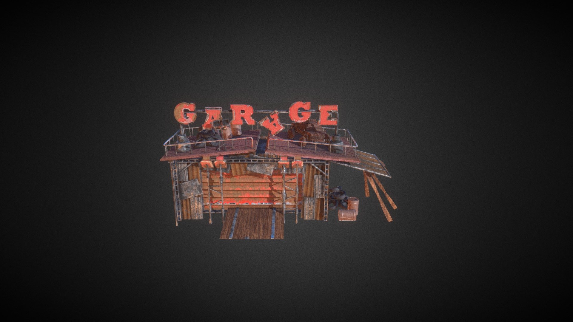Post Apocalyptic Garage - Download Free 3D model by AbsoluteMadLadd ...
