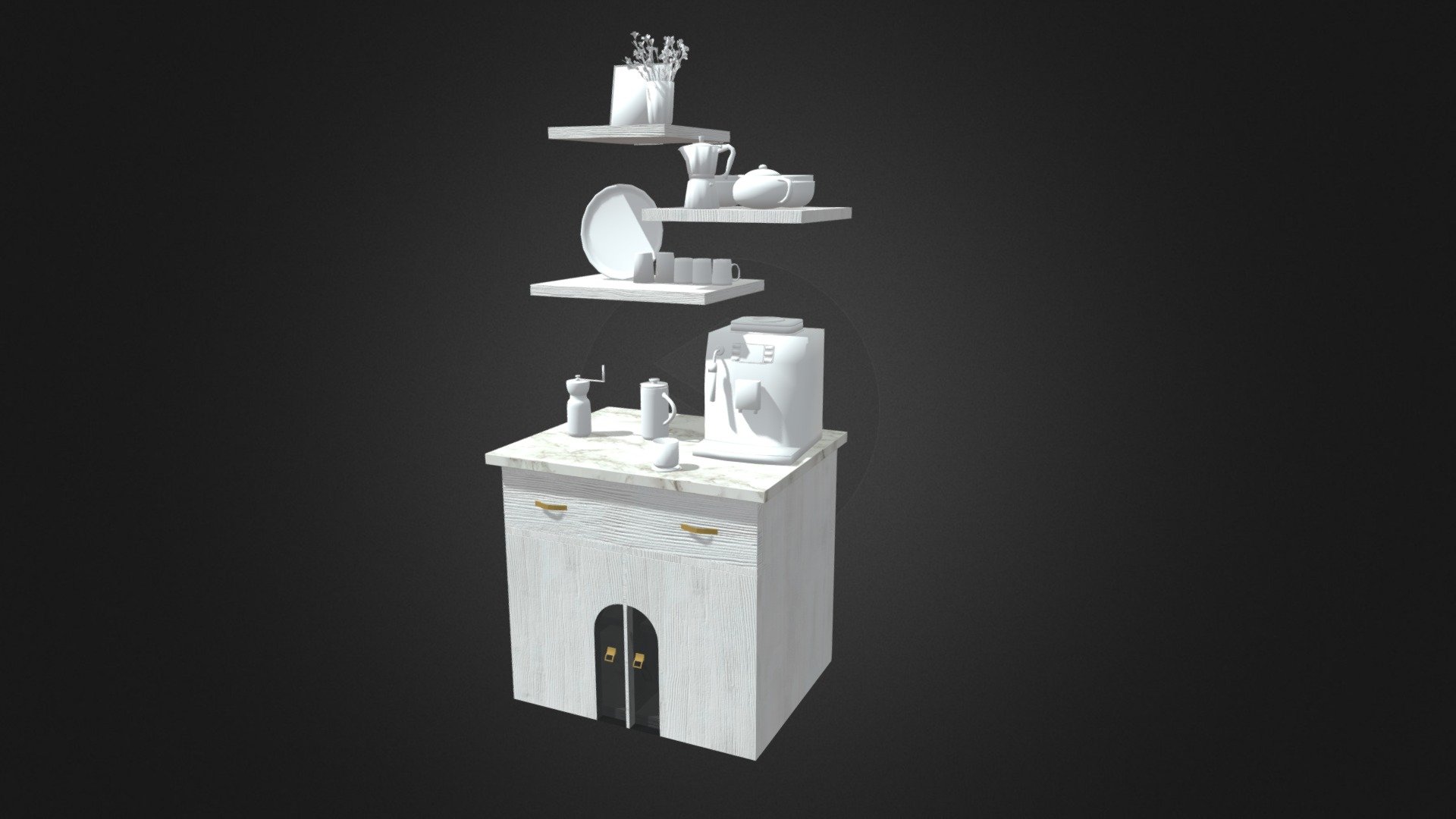 modern coffee corner - 3D model by Mohamed.ELabasy [31f022f] - Sketchfab