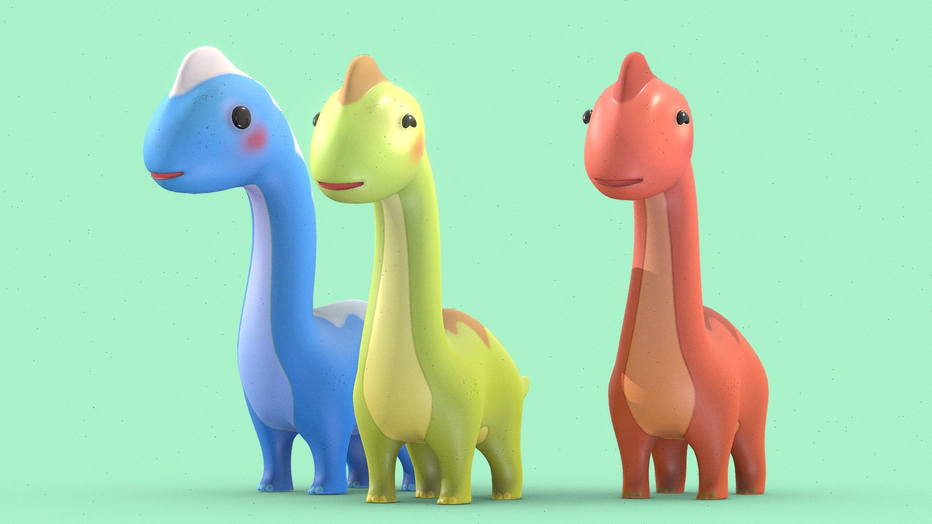 3D Cartoon Dinosaur Brachiosaurus - Buy Royalty Free 3D model by ...