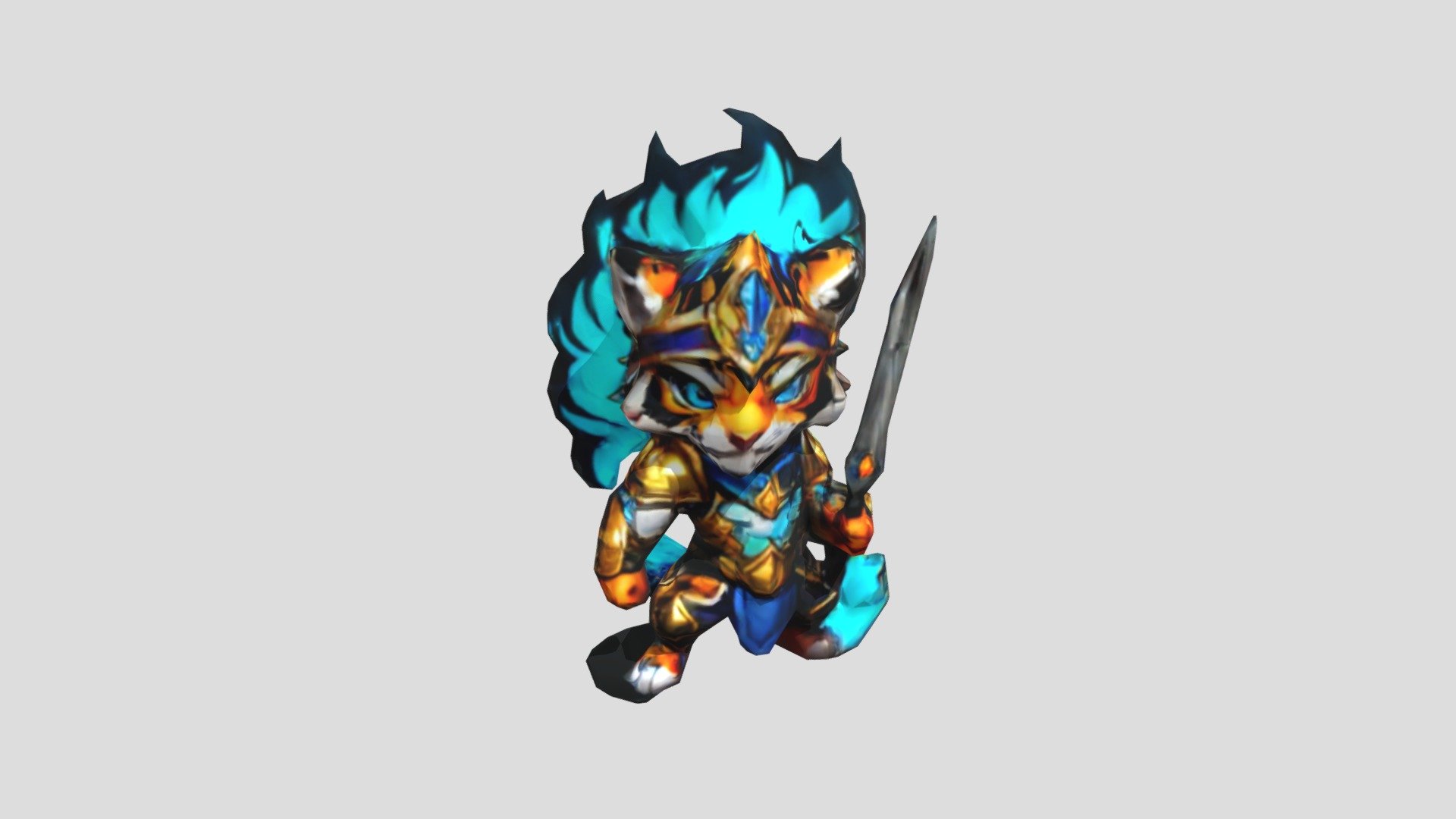 The image portrays a tiger with striking blue ey - Download Free 3D ...