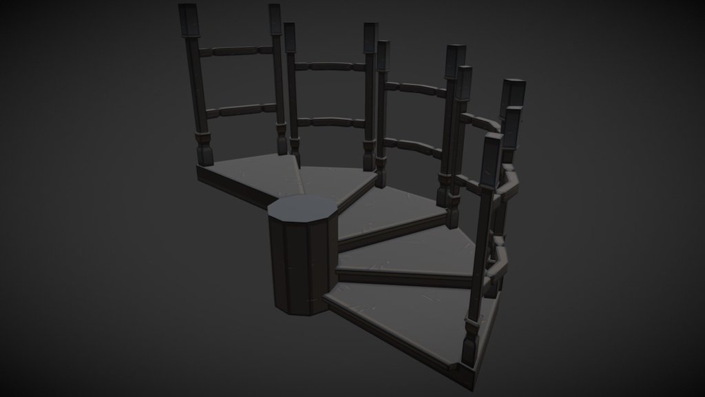 Victorian Hand Painted Spiral Stairs - 3D model by DeKlerkDaz [3205a65 ...