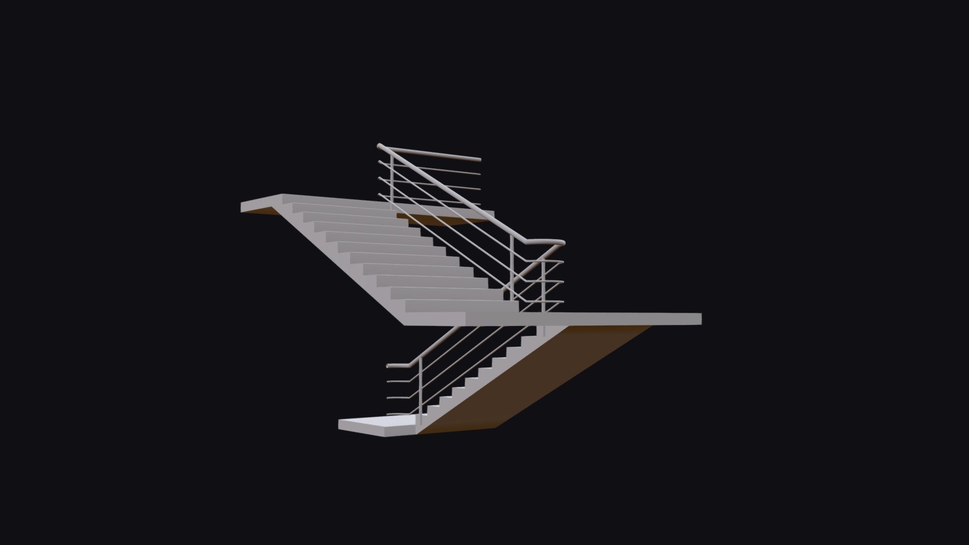 Simple Modular Stairs w Handrail - Download Free 3D model by bykowski ...