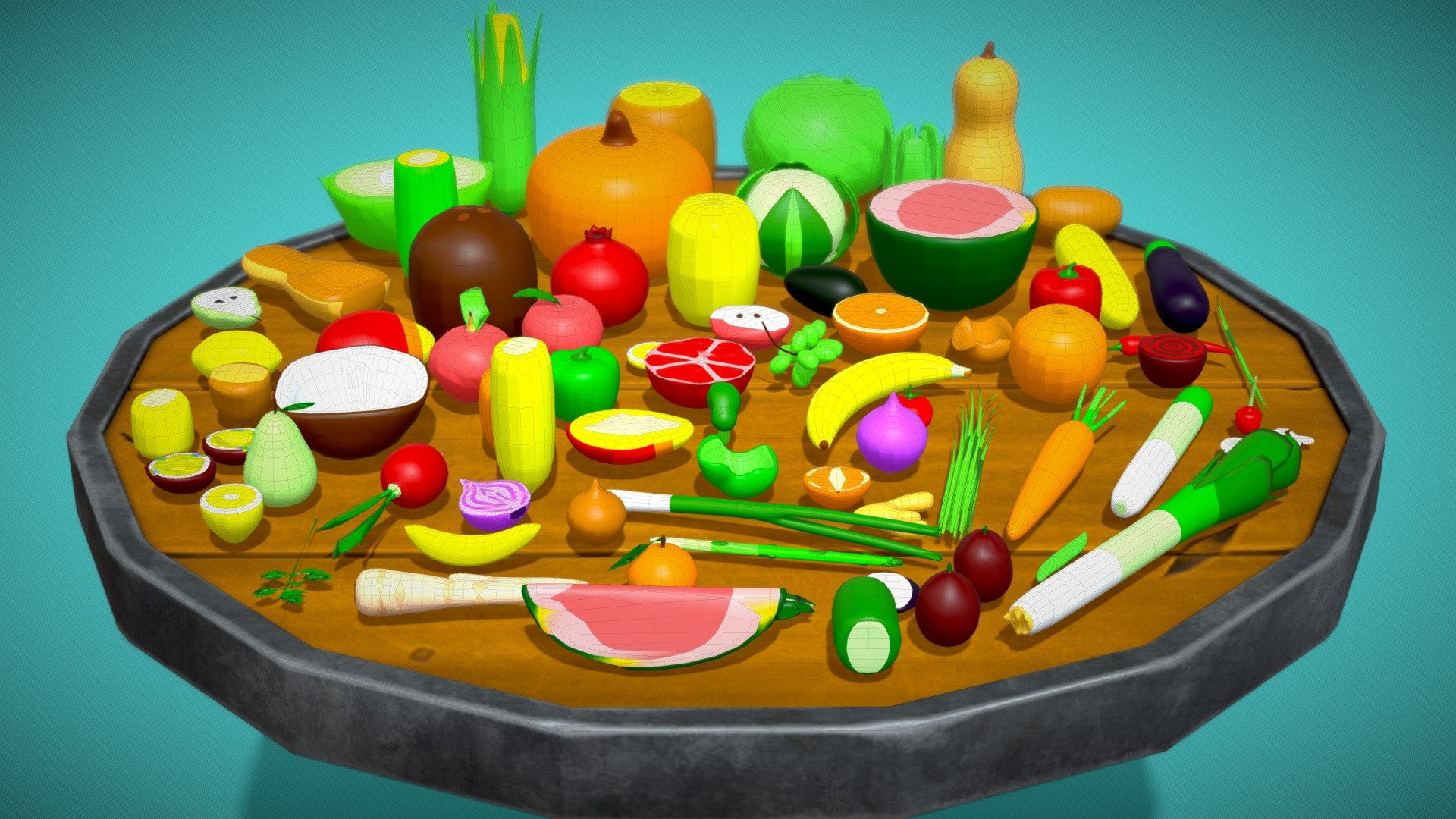Ultimate Food Pack 2 - Vegetable Fruits Drink - Buy Royalty Free 3D model by Laxminarayan ...