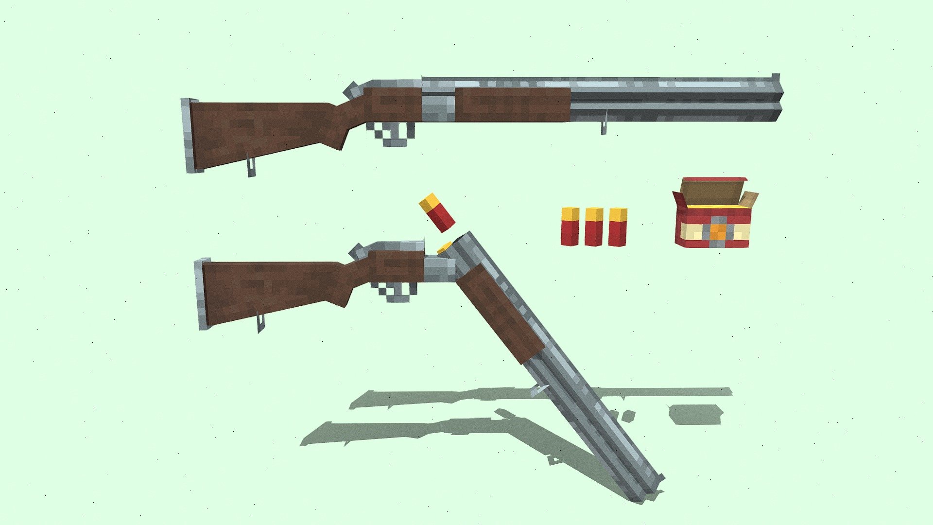 TOZ-34 - Low Poly (Minecraft) - 3D model by Jel1xx [321318d] - Sketchfab