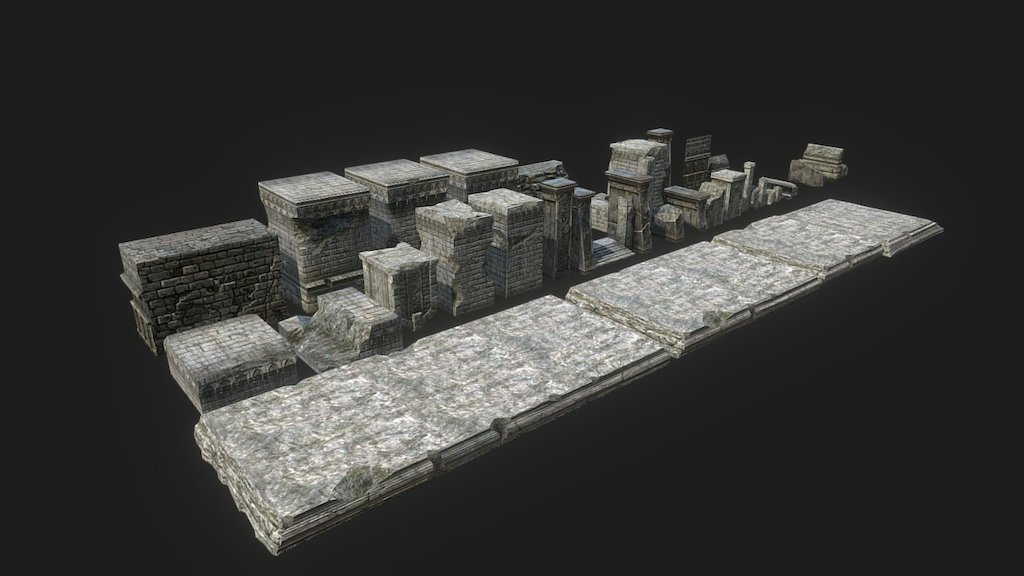 Ruin Wall Collection - 3D model by PinkCloud Studio (@pinkcloudstudio ...