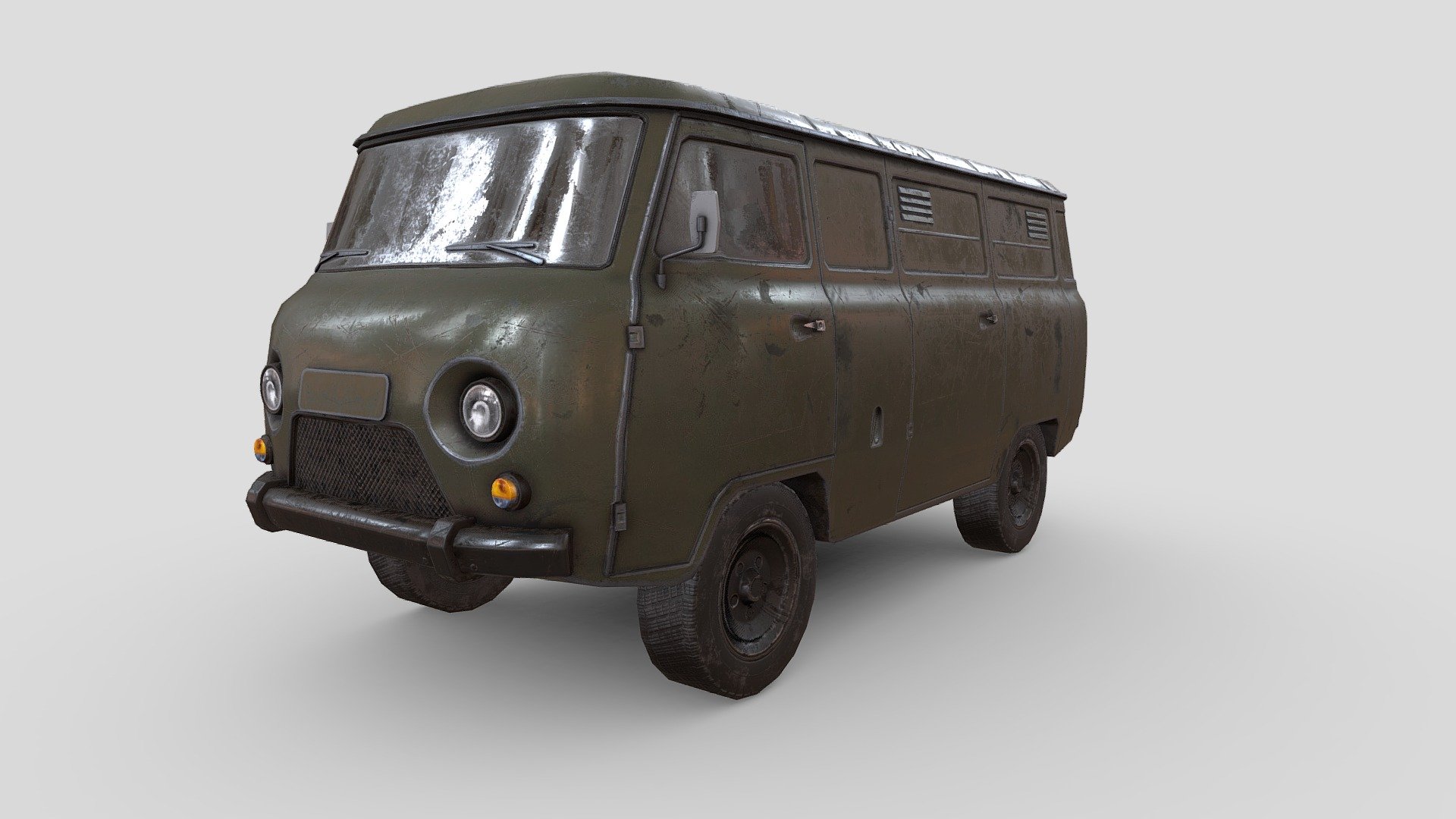 UAZ 452 lowpoly game ready model - 3D model by creosine [321d917] - Sketchfab