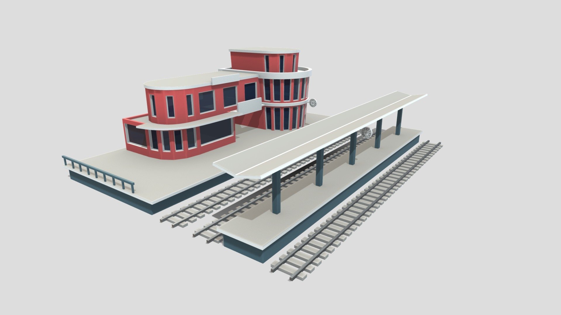 Stylised Train Station - Buy Royalty Free 3D model by Pbr_Studio (@pbr ...