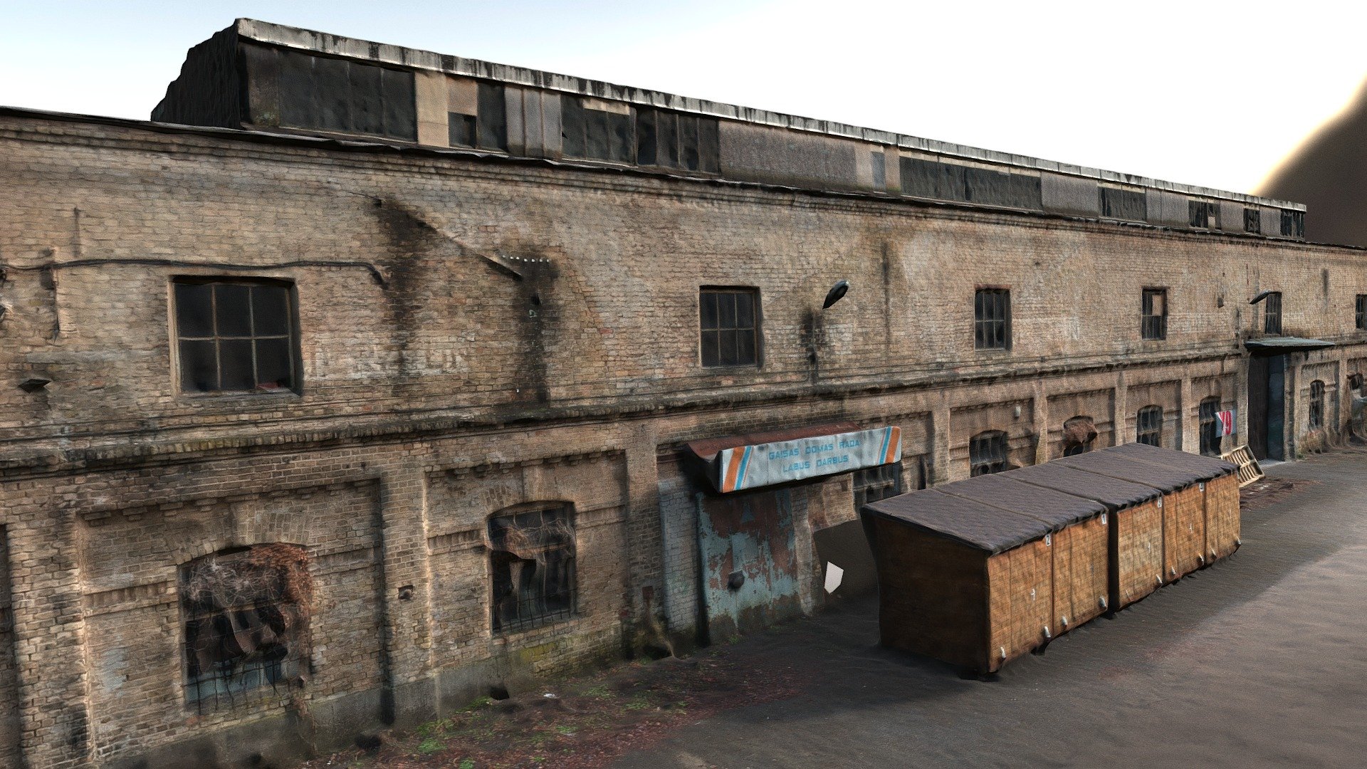 Old Factory Facade And Roof - Buy Royalty Free 3D model by Abandoned ...