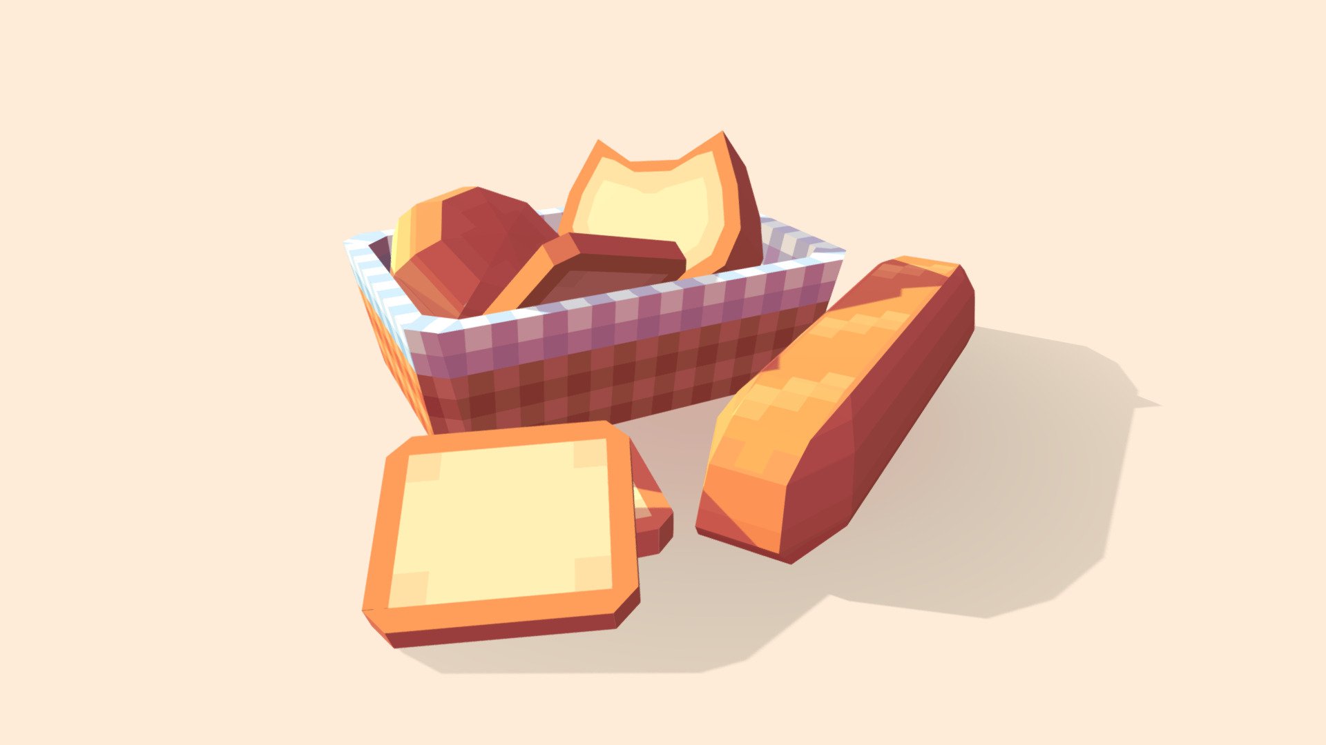 Bread basket - 3D model by Blocky_Vani [3222c16] - Sketchfab