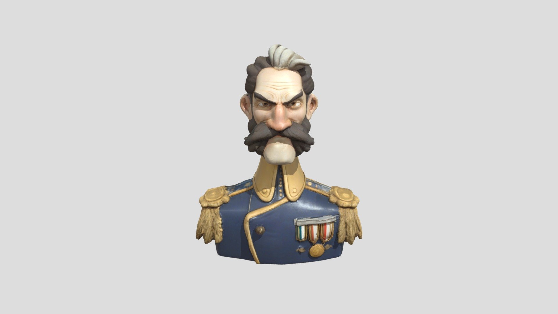 General Moustache - Download Free 3D model by DreamPolys (@ebblender ...