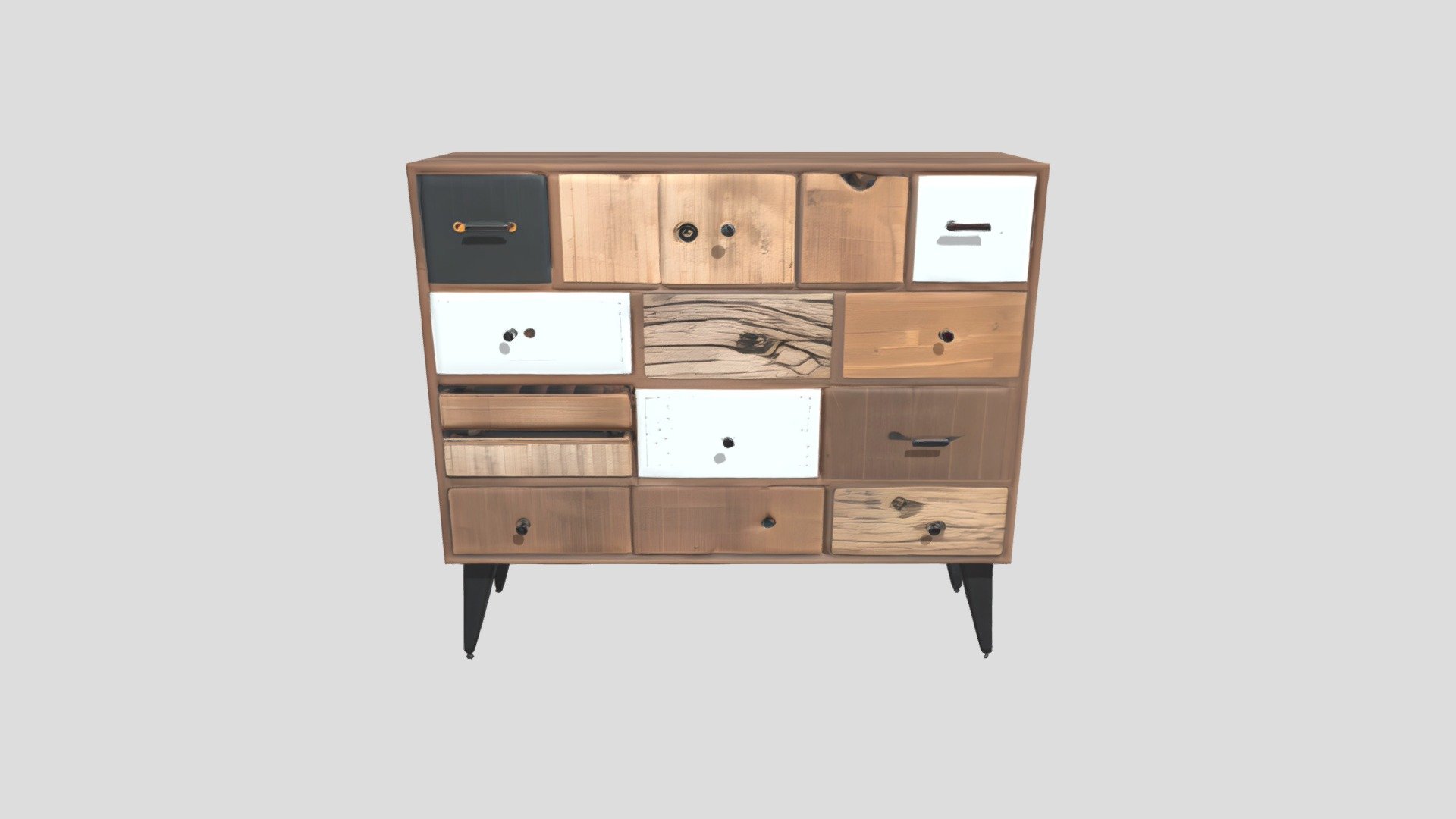 wooden dresser with mixed drawers - 3D model by alexaugustoolivera ...